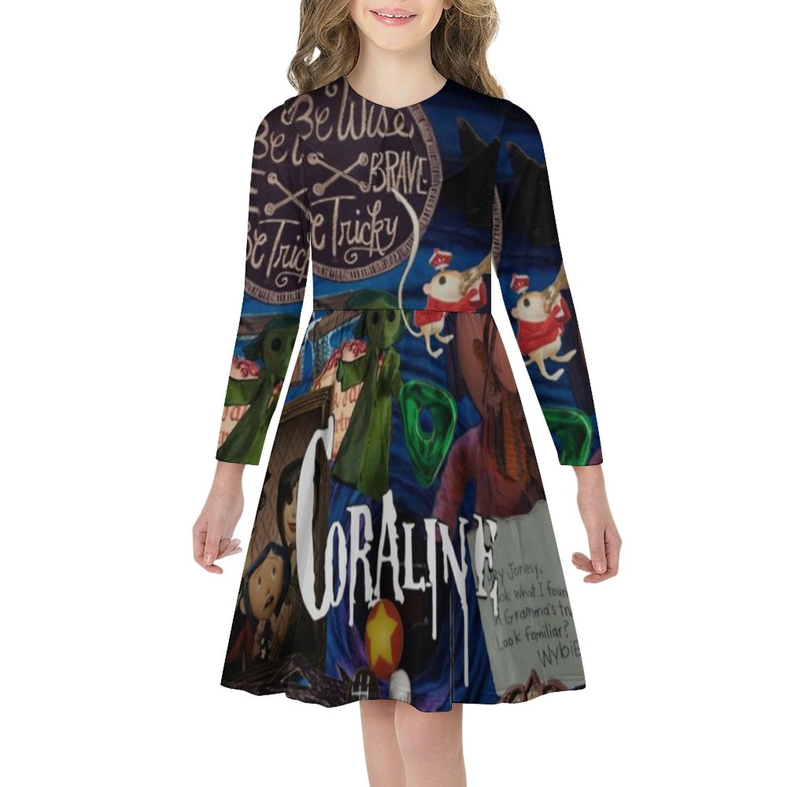 Coraline (14) Girls long sleeve cartoon autumn and winter dress 150CM ...