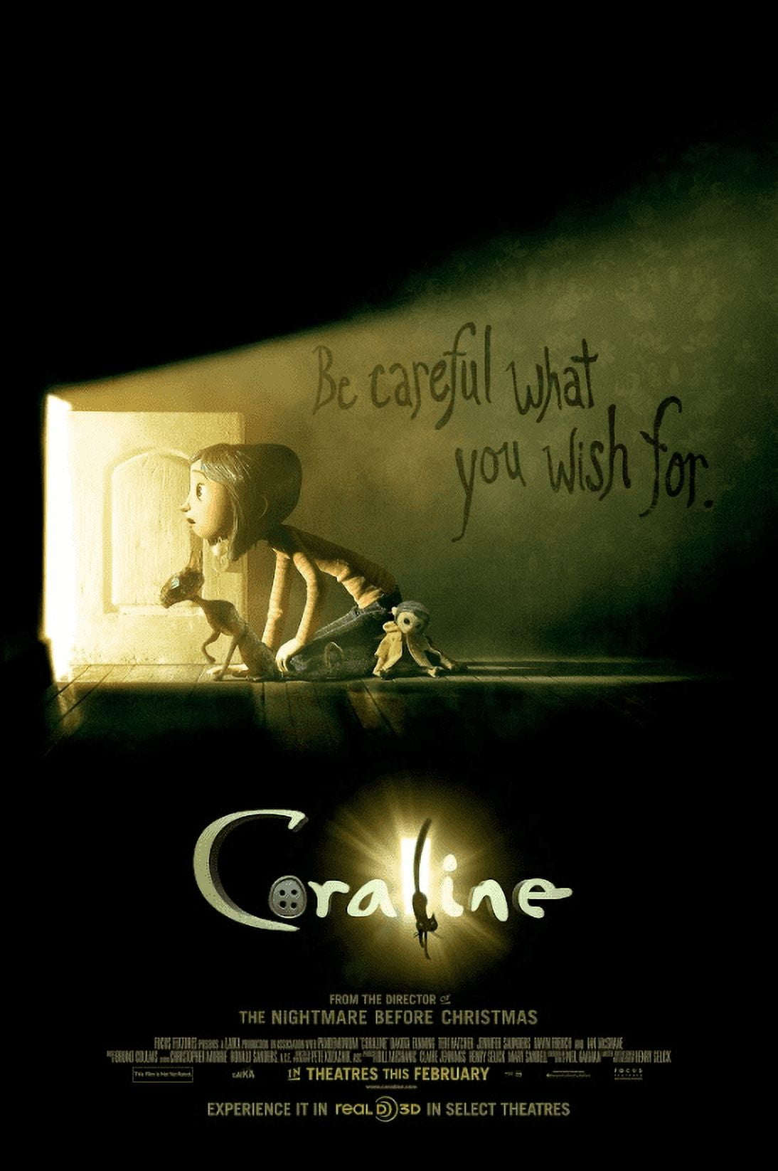 Coraline (2009) Movie Poster 24x36 Animated Fantasy, Unique Visuals ...