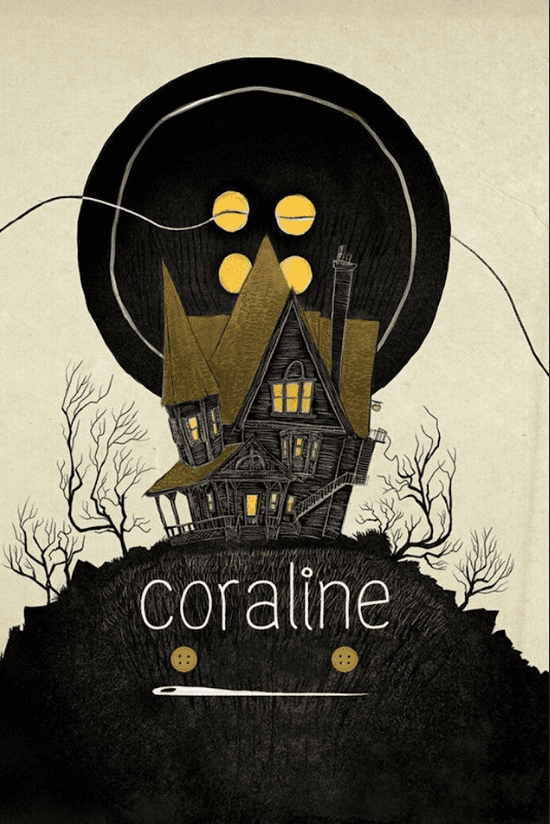 Coraline 2009 Poster 24x36 - Animated Dark Fantasy, Neil Gaiman, Creepy ...