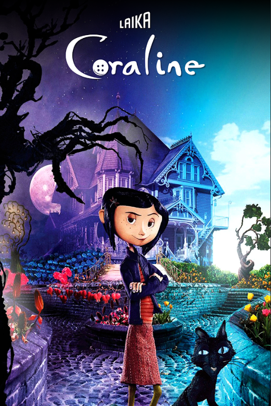 Coraline 2009 Poster 24x36 - Animated Fantasy, Neil Gaiman, Creepy ...