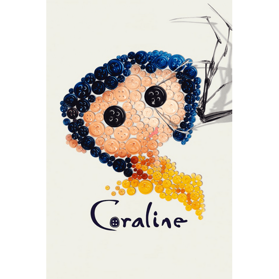 Coraline 2009 Poster 24x36 - Dark Fantasy Animated Film Neil Gaiman ...