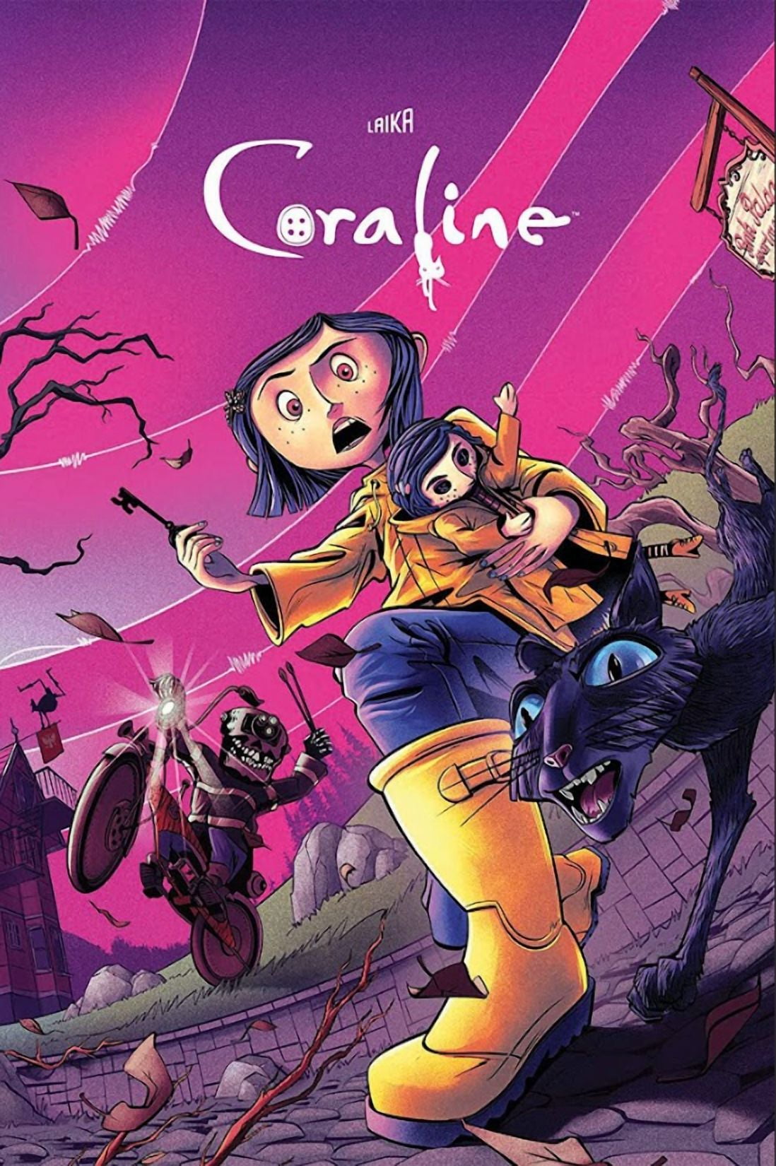 Coraline 2009 Poster 24x36 - Stop-Motion Animation, Dark Fantasy, Neil ...