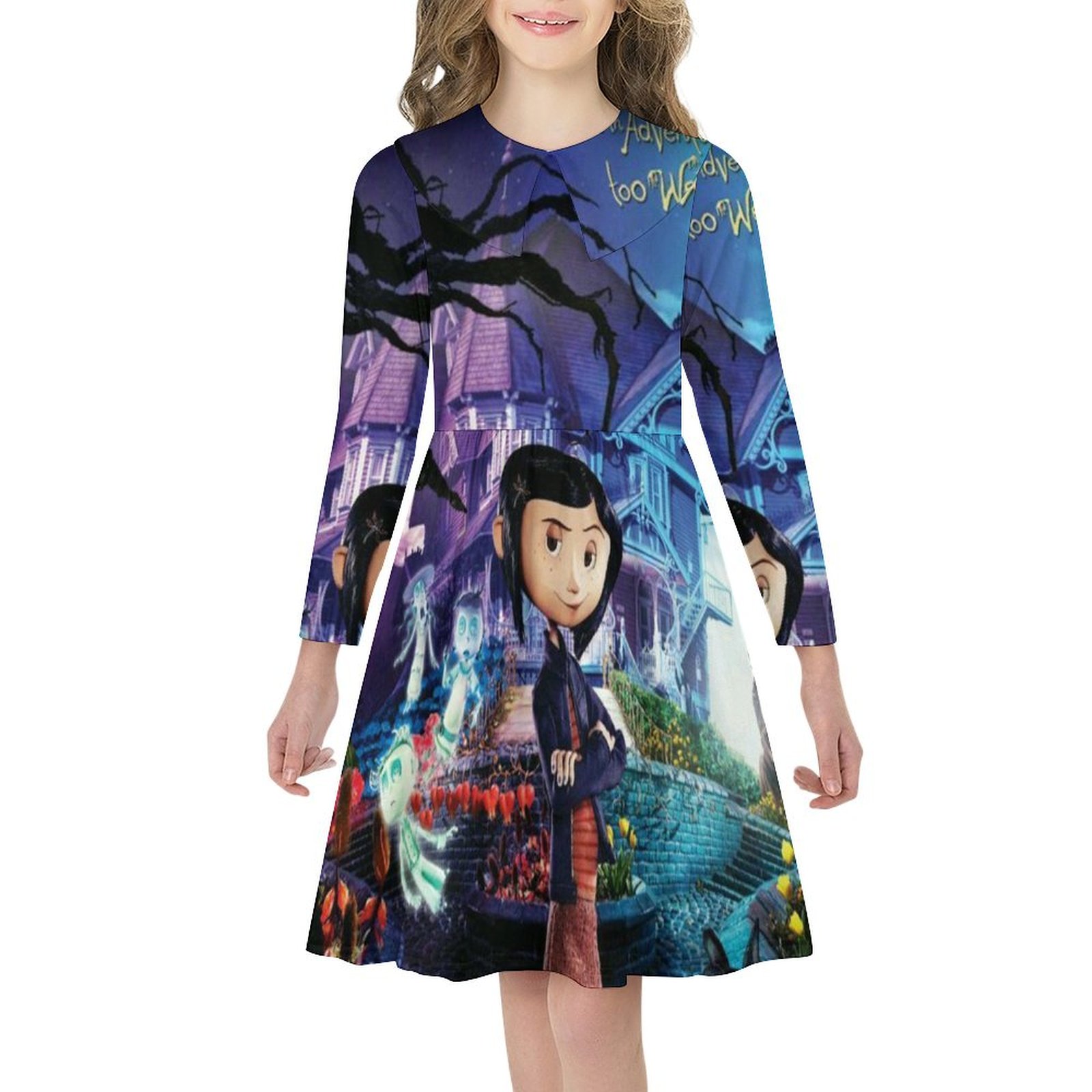Coraline (22) Girls long sleeve cartoon autumn and winter dress 160CM ...