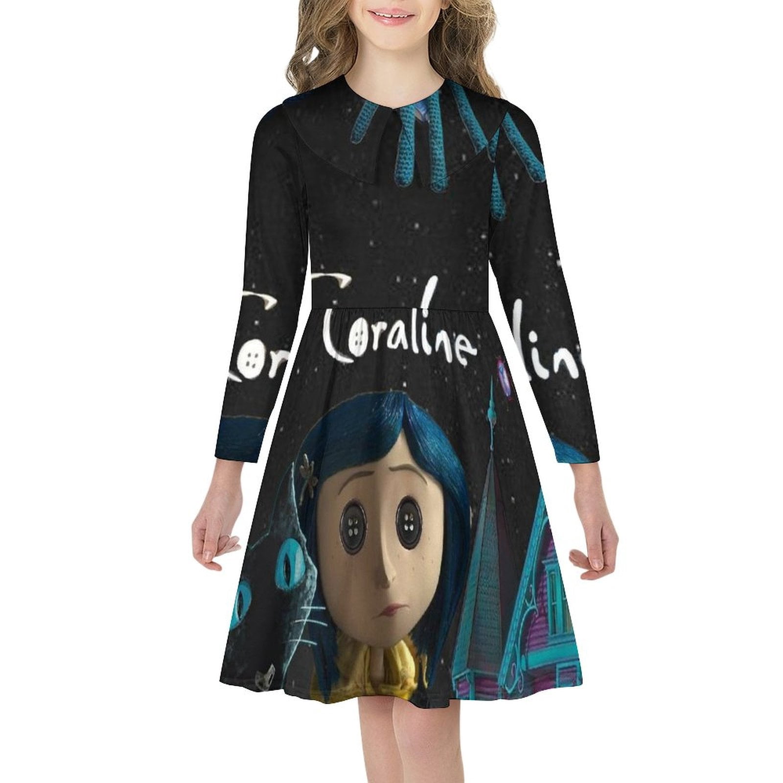 Coraline (27) Girls long sleeve cartoon autumn and winter dress 120CM ...