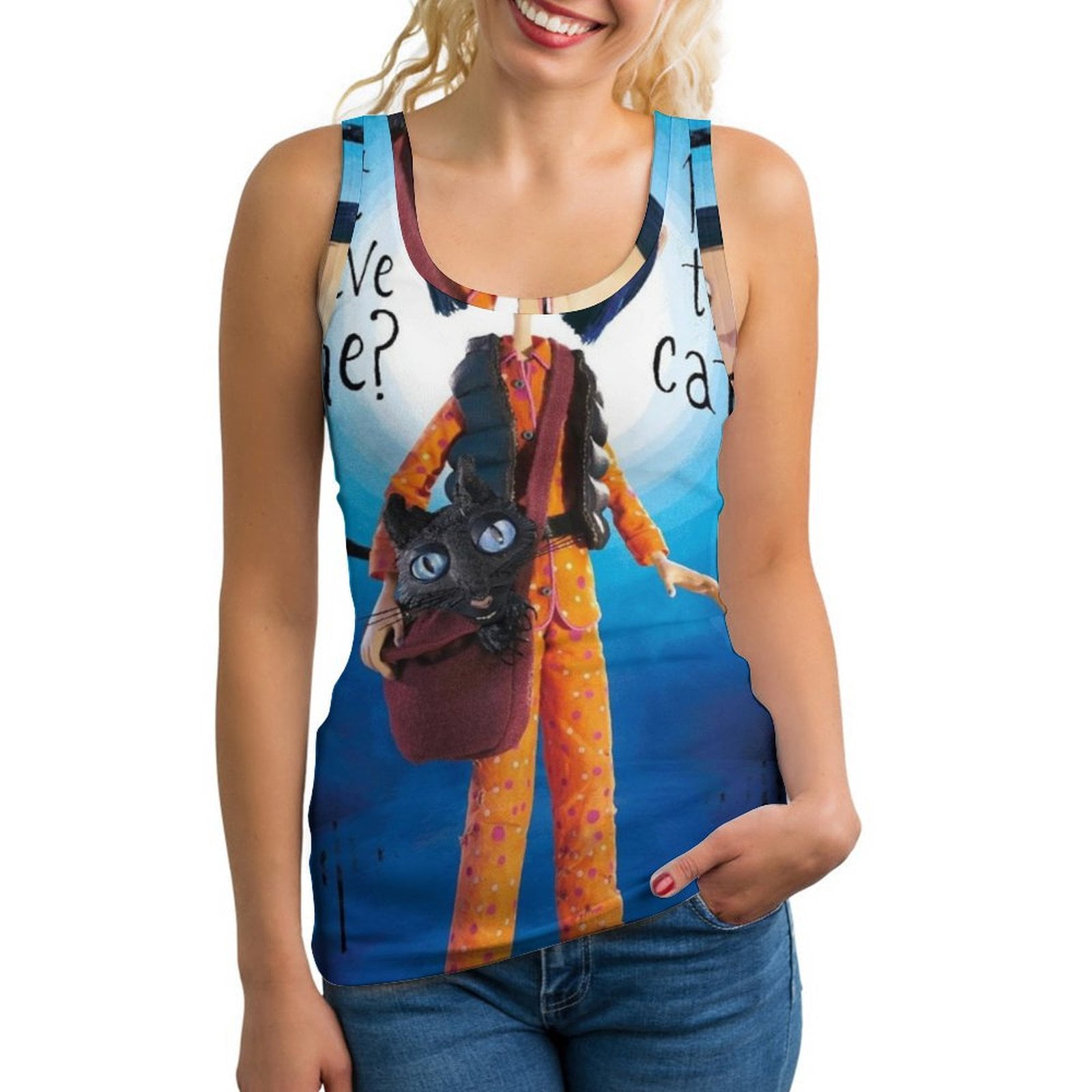 Coraline (30) Cartoon Women's Sports Tank Top Sleeveless Top L ...