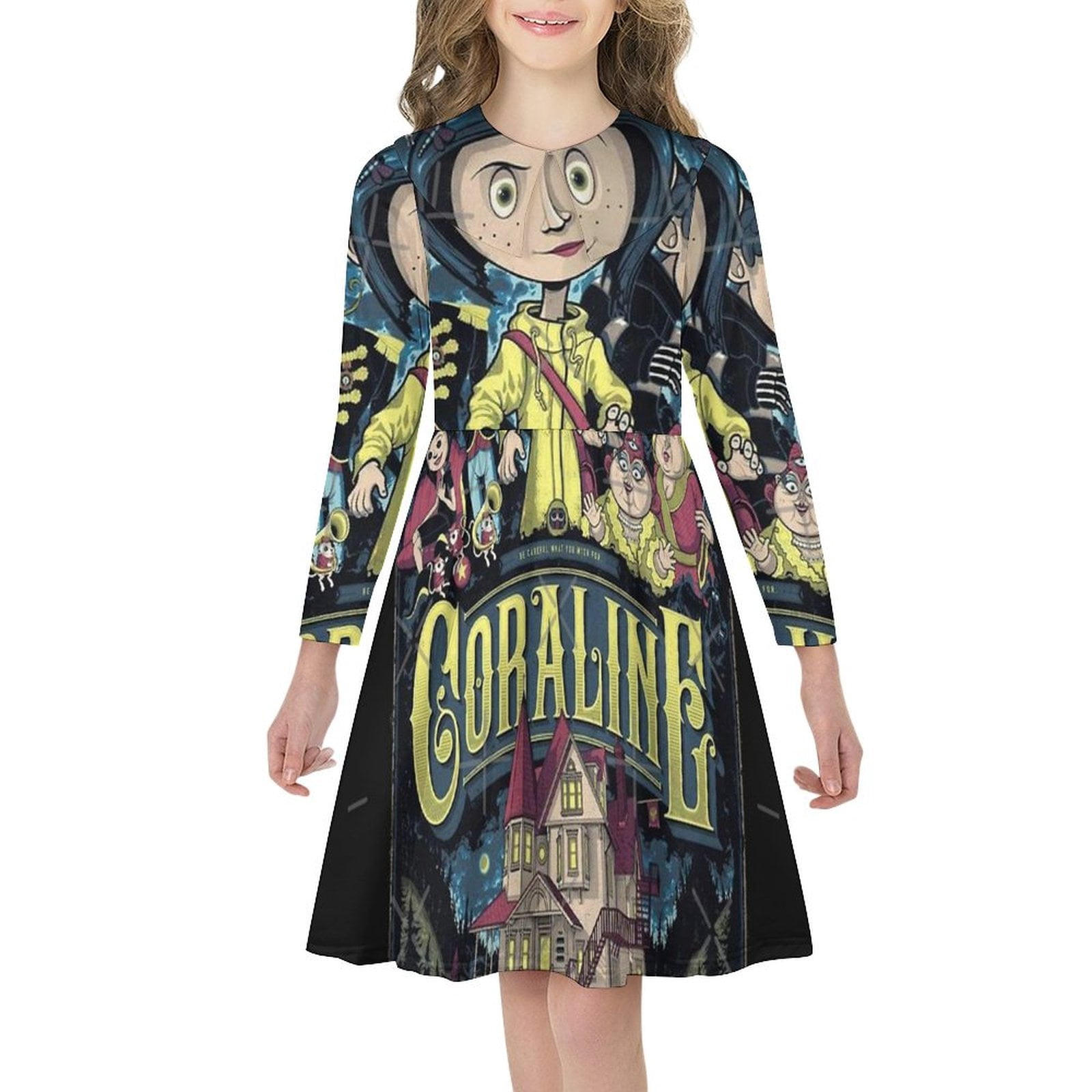 Coraline (5) Girls long sleeve cartoon autumn and winter dress 120CM ...