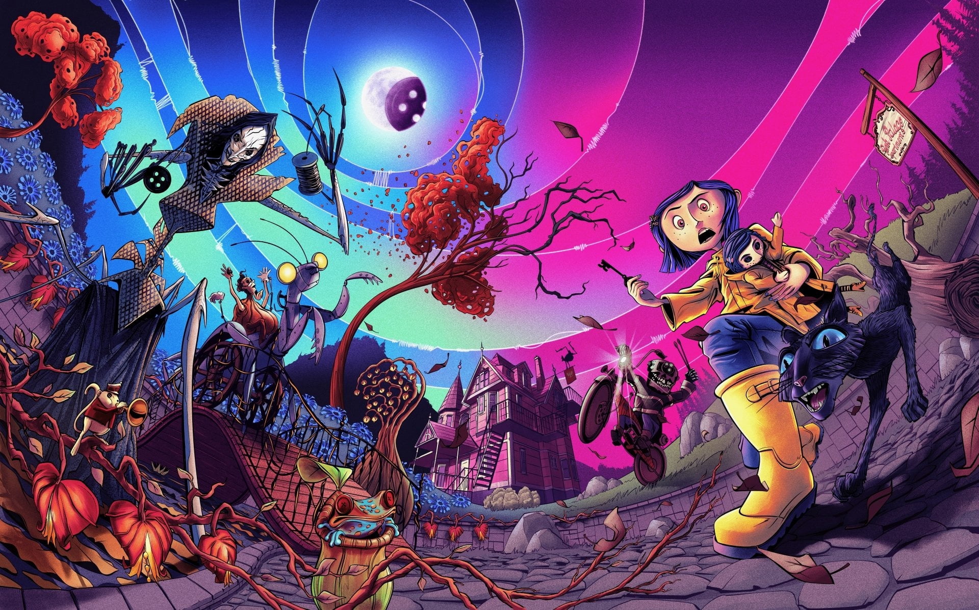 Coraline 7x5ft Backdrop for Birthday Party Supplies Backdrop Halloween ...