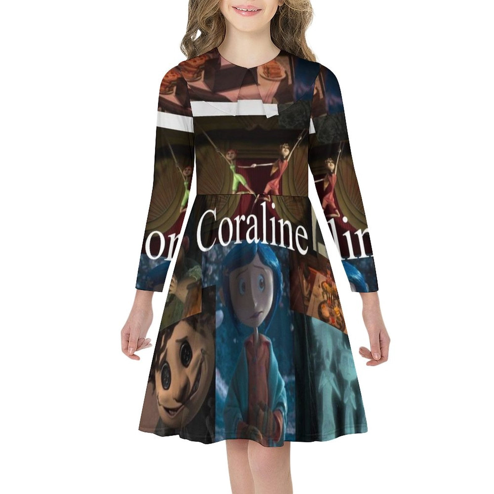 Coraline (9) Girls long sleeve cartoon autumn and winter dress 140CM ...