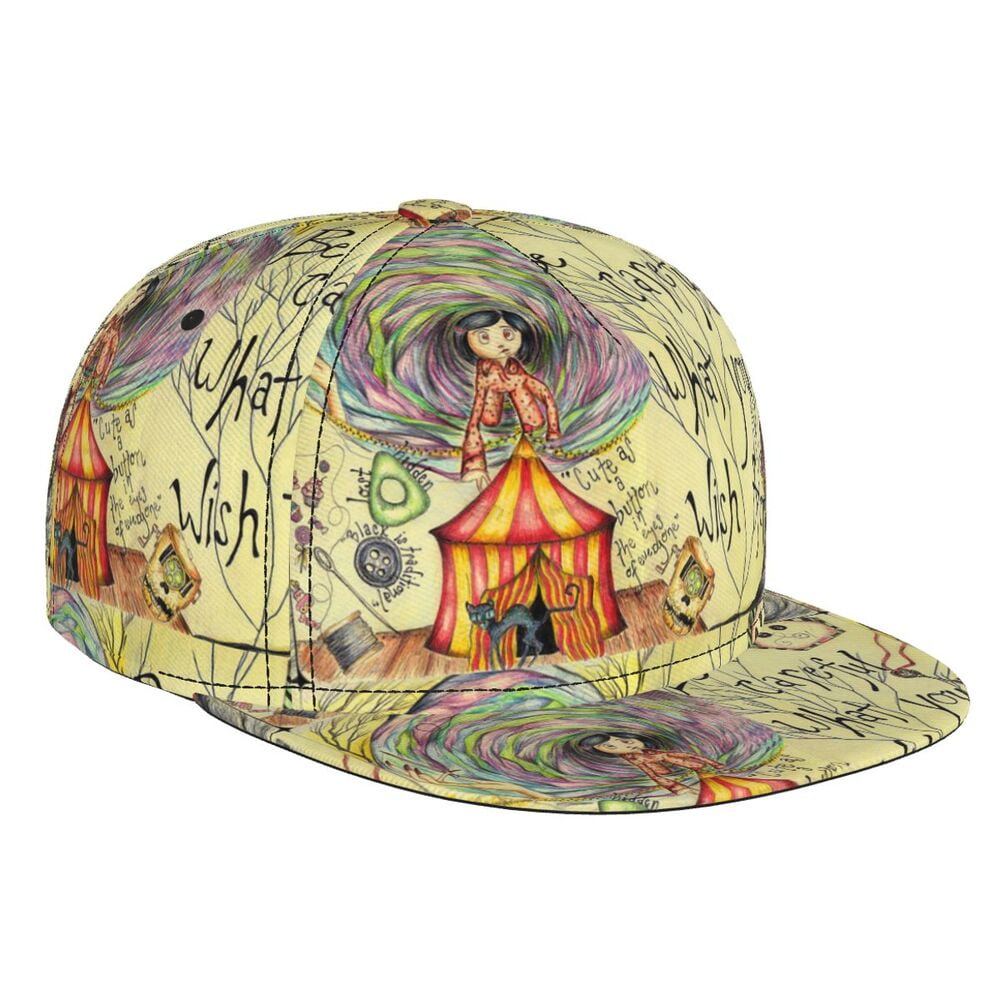 Coraline Adjustable Flat Brim Baseball Cap Snapback Hat Hip Hop Caps ...