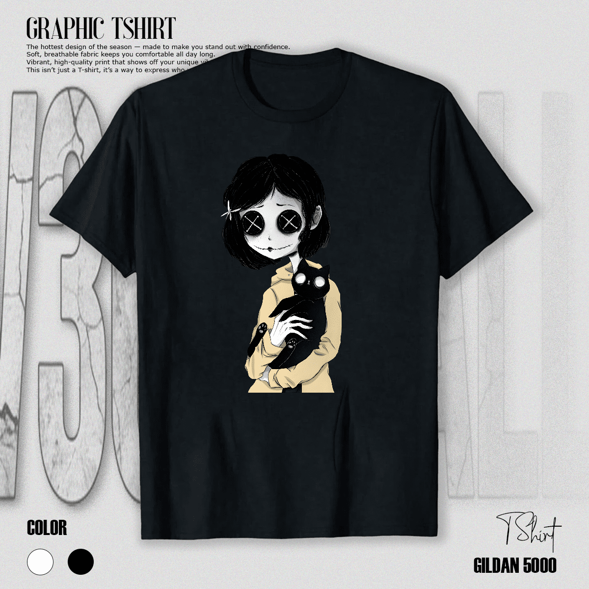 Coraline Animated Movie Creepy Cute Stop Motion Fan Graphic Unisex T-Shirt V11430, up to size ...