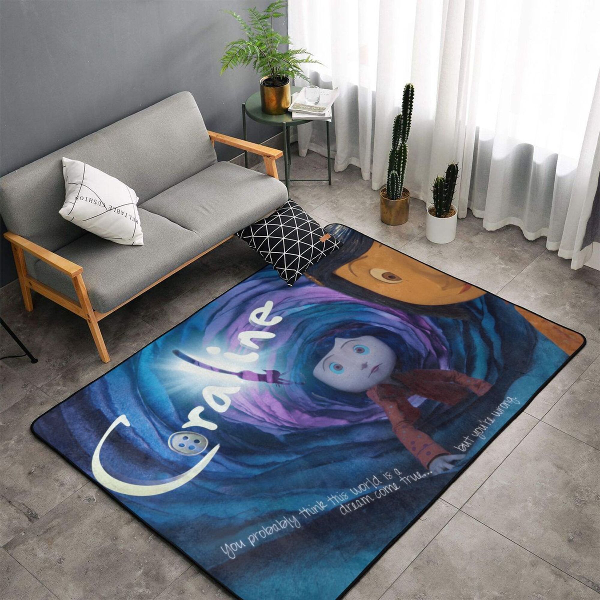 Coraline Area Rug Living Room Carpet Bedroom 5x3 feet Rug Flannel ...
