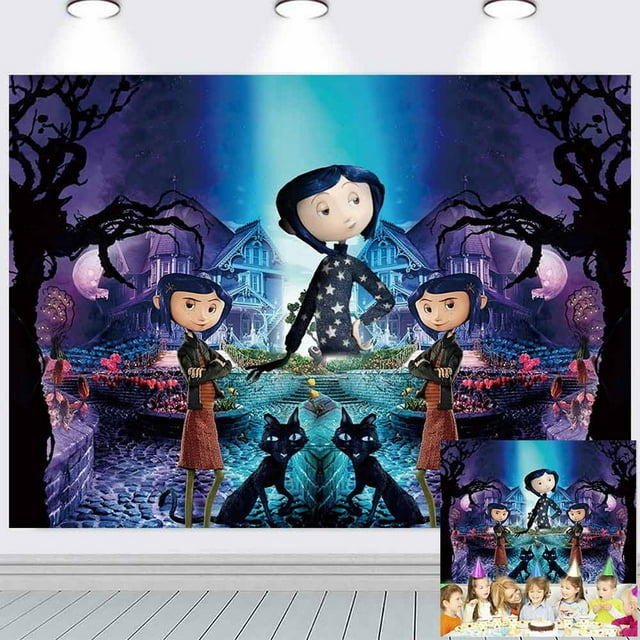 Coraline Backdrop Banner Party Supplies Post Birthday Decorations ...