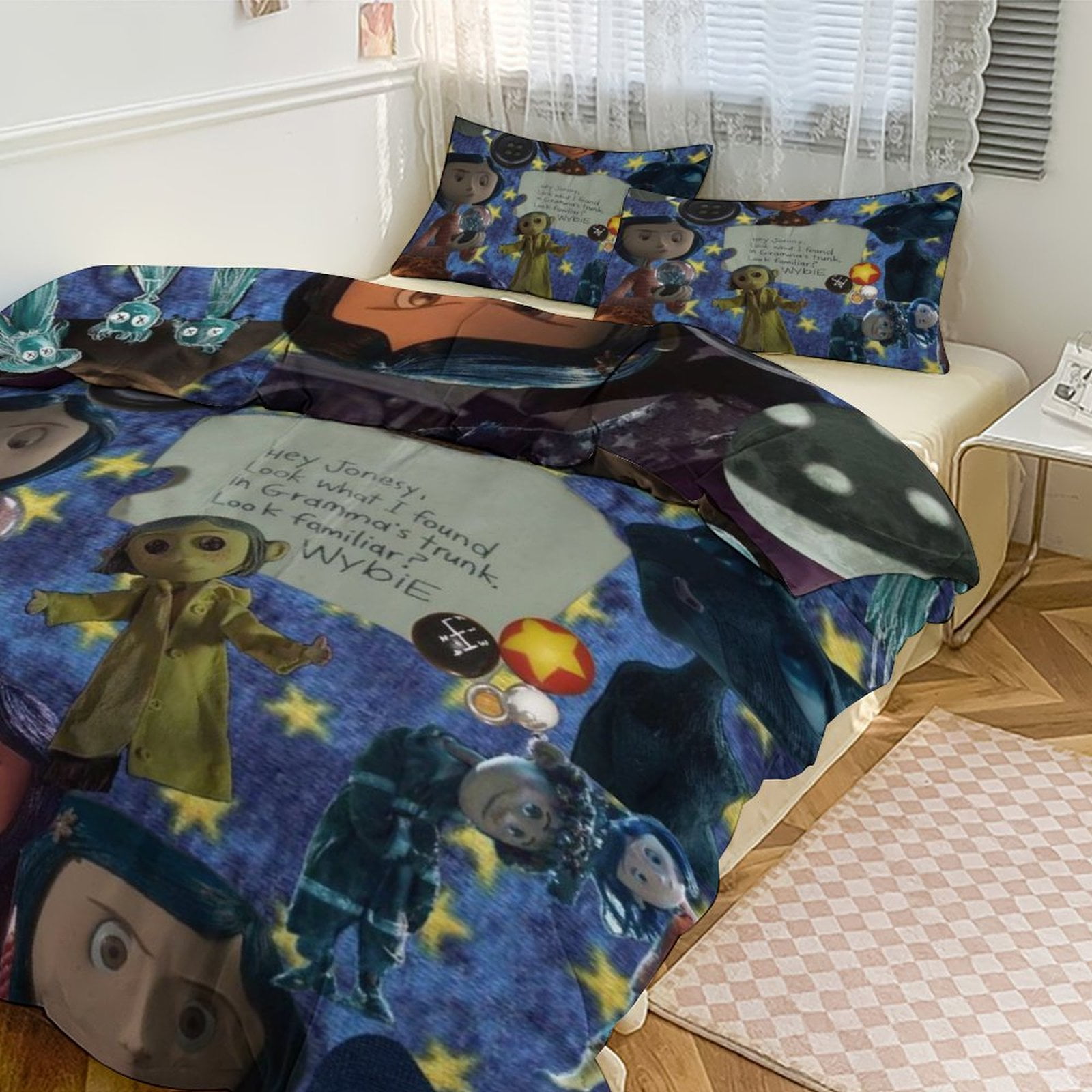 Coraline Bed Duvet Cover Cartoon Bedding Set 3D Lightweight 3 Piece ...