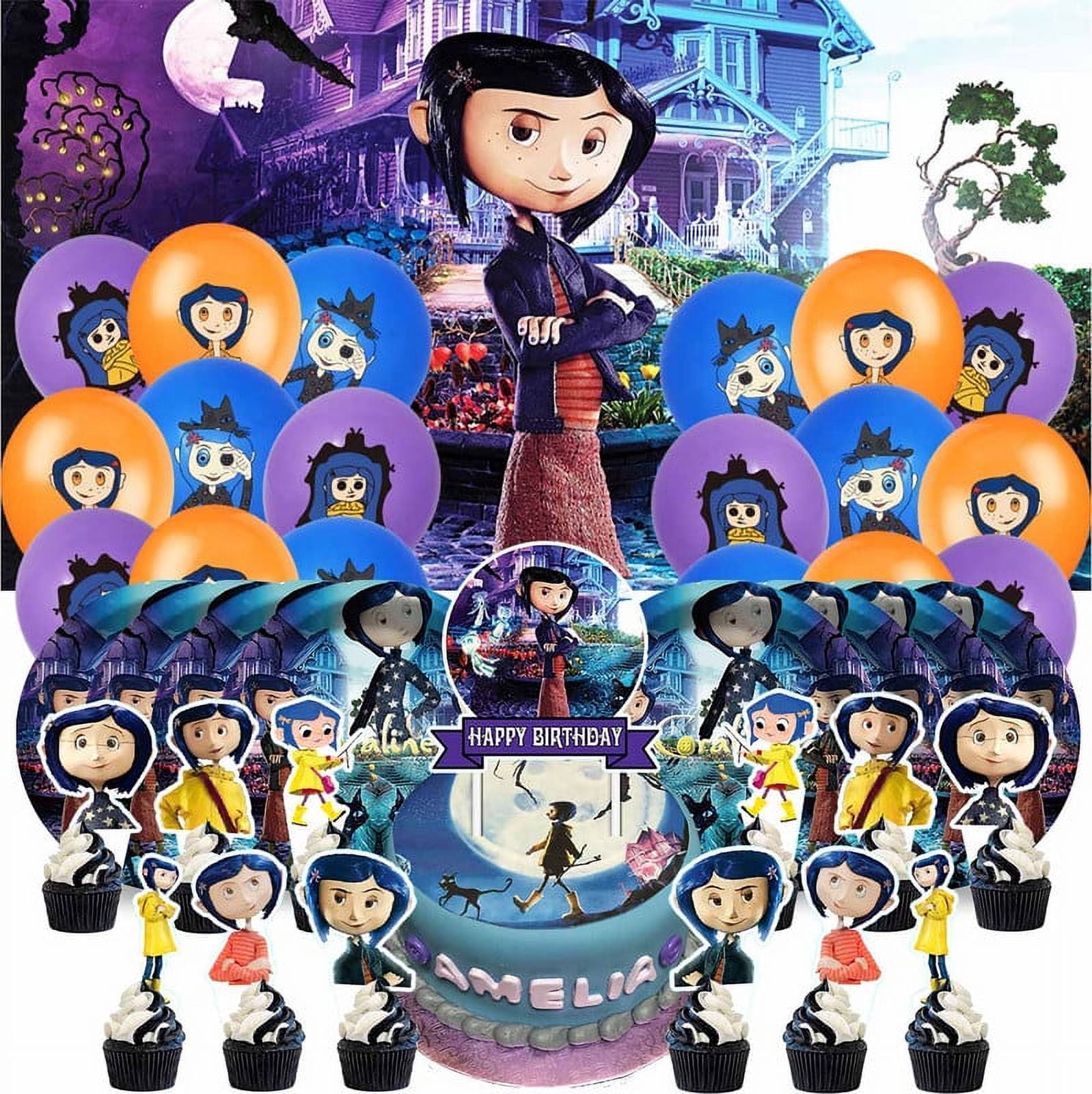Coraline Birthday Party Supplies Balloons Plates Decoration Cake Topper ...