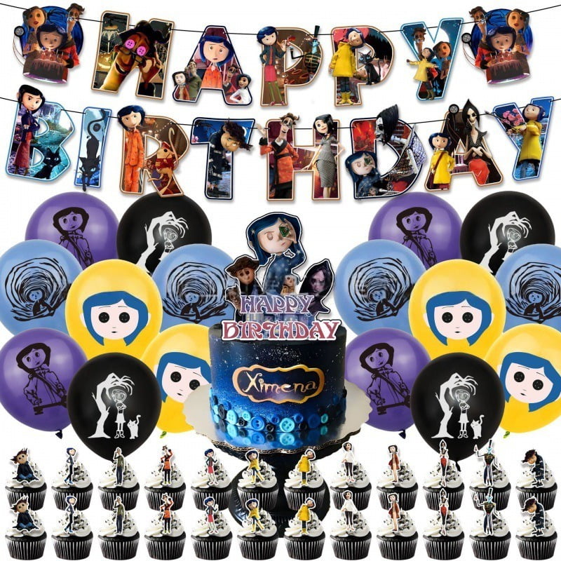 Coraline Birthday Party Supplies,Cartoons Theme Party Decoration Set ...