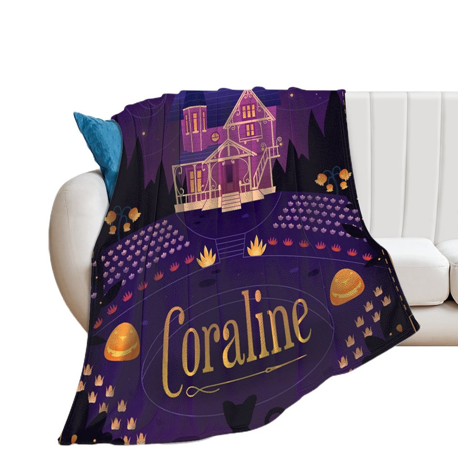 Coraline Blanket for Bed Sofa Halloween Throw Blanket Coraline Merch ...