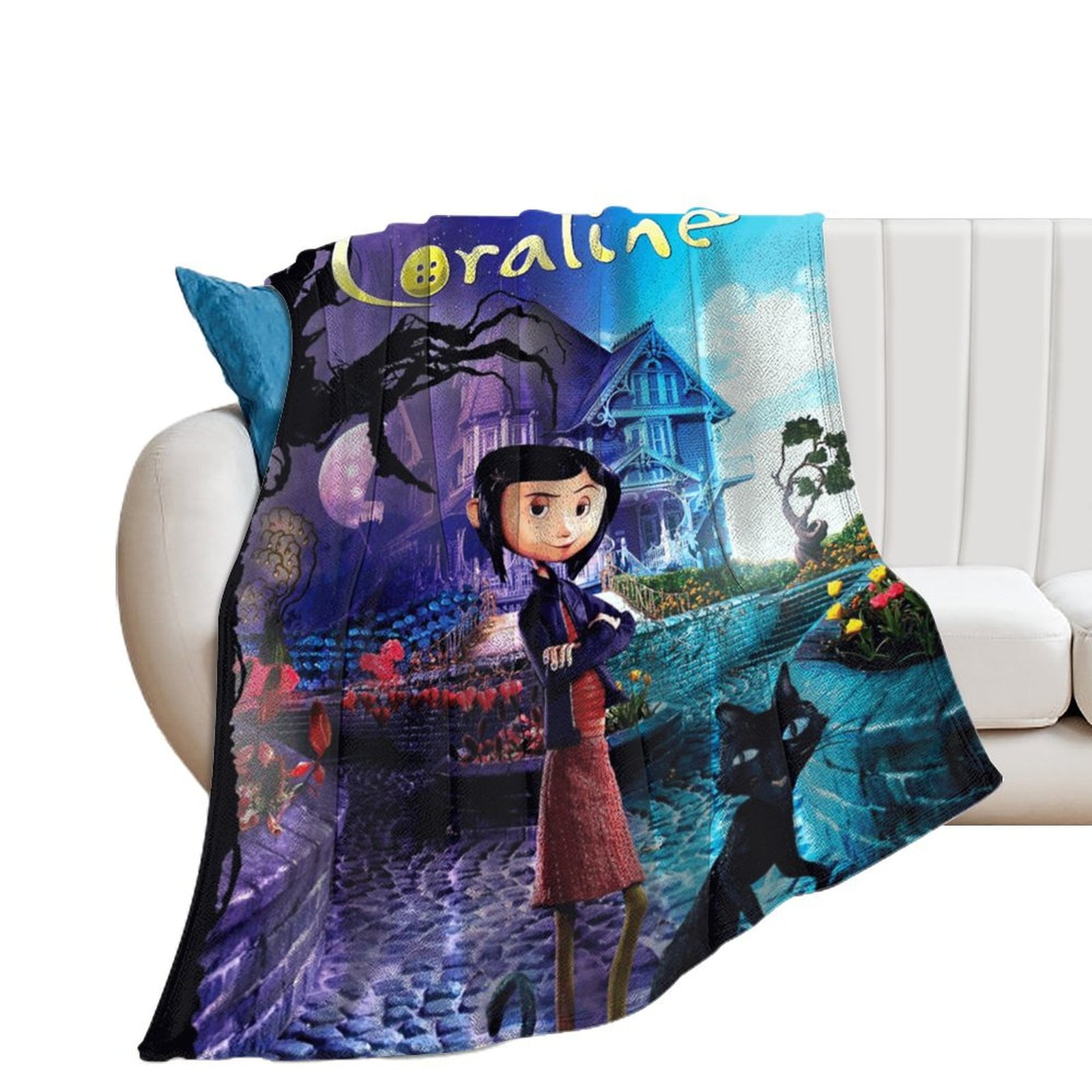 Coraline Blanket for Bed Sofa Halloween Throw Blanket Coraline Merch ...