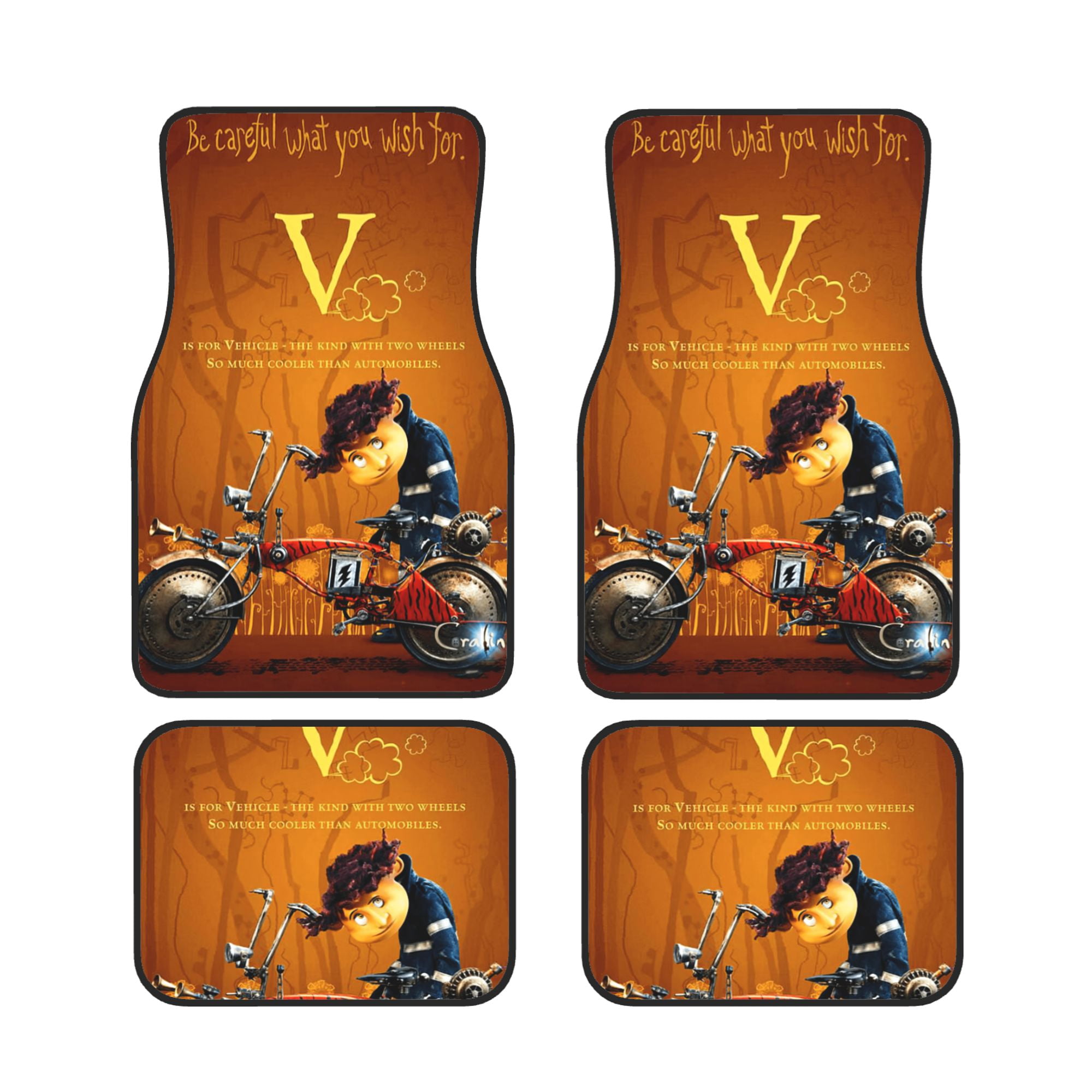 Coraline Car Floor Mats for Front and Rear Foot Pads Car Accessories ...