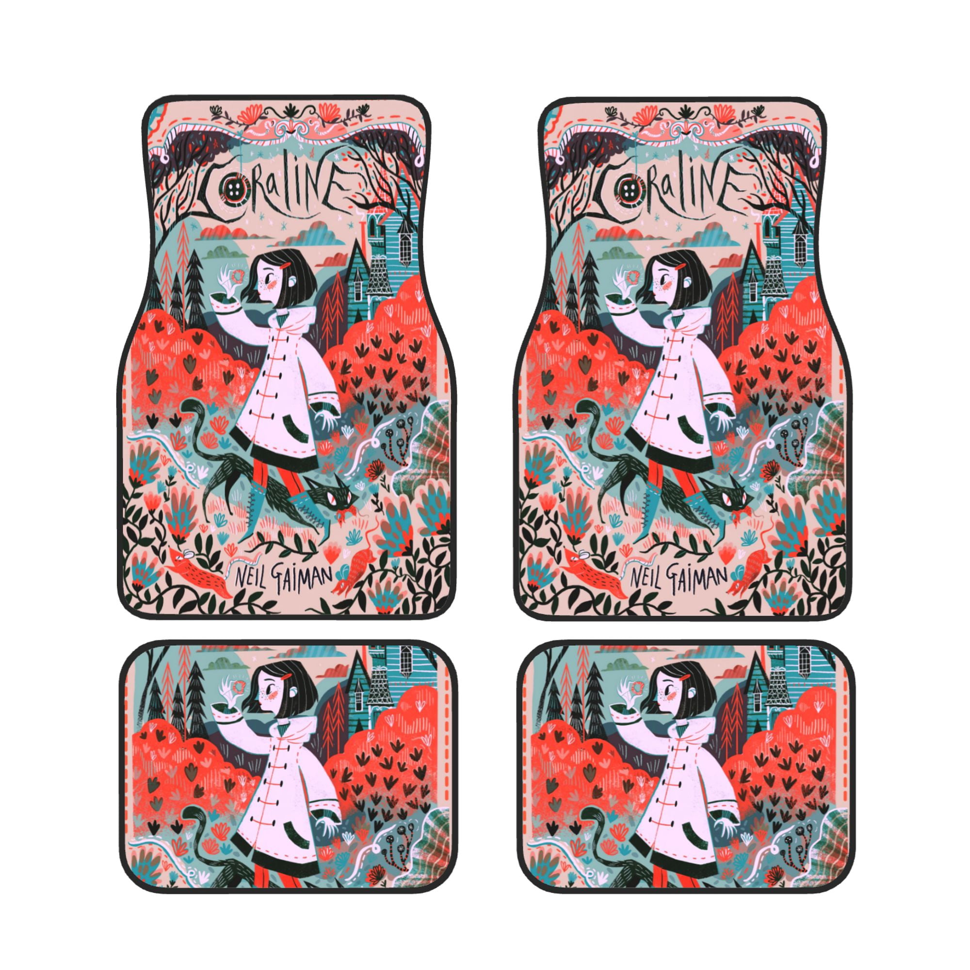 Coraline Car Floor Mats for Front and Rear Foot Pads Car Accessories ...