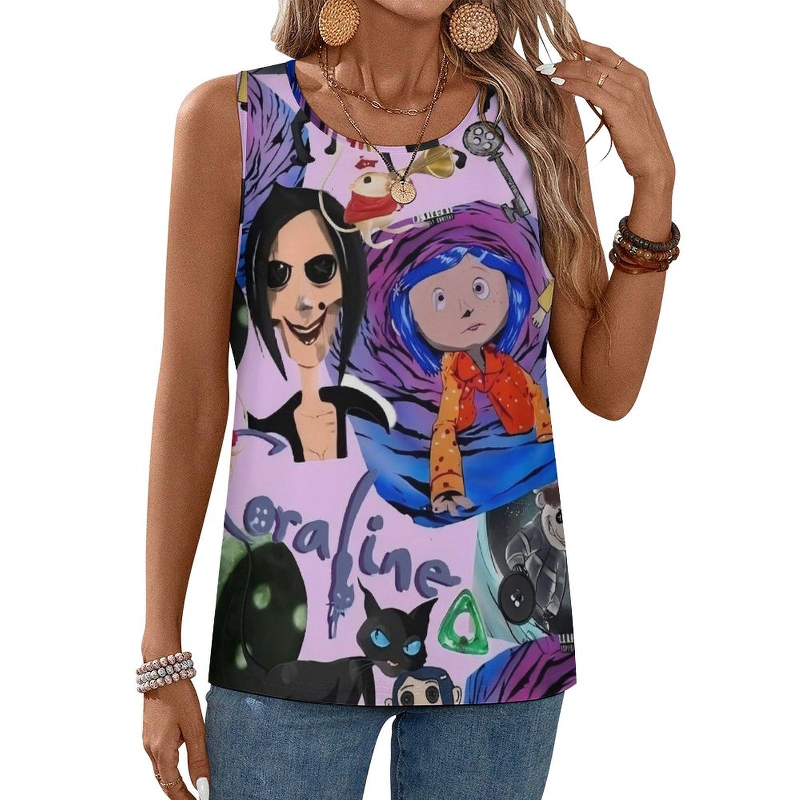 Coraline Cartoon Women's Sports Tank Top Sleeveless Top 2XL - Walmart.com