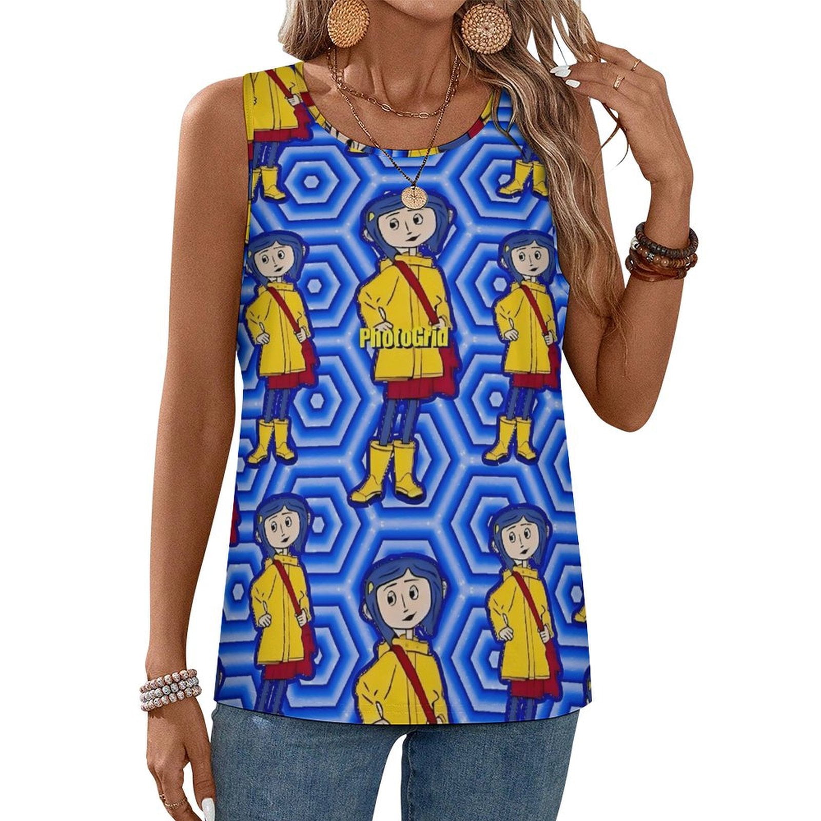 Coraline Cartoon Women's Sports Tank Top Sleeveless Top L - Walmart.com