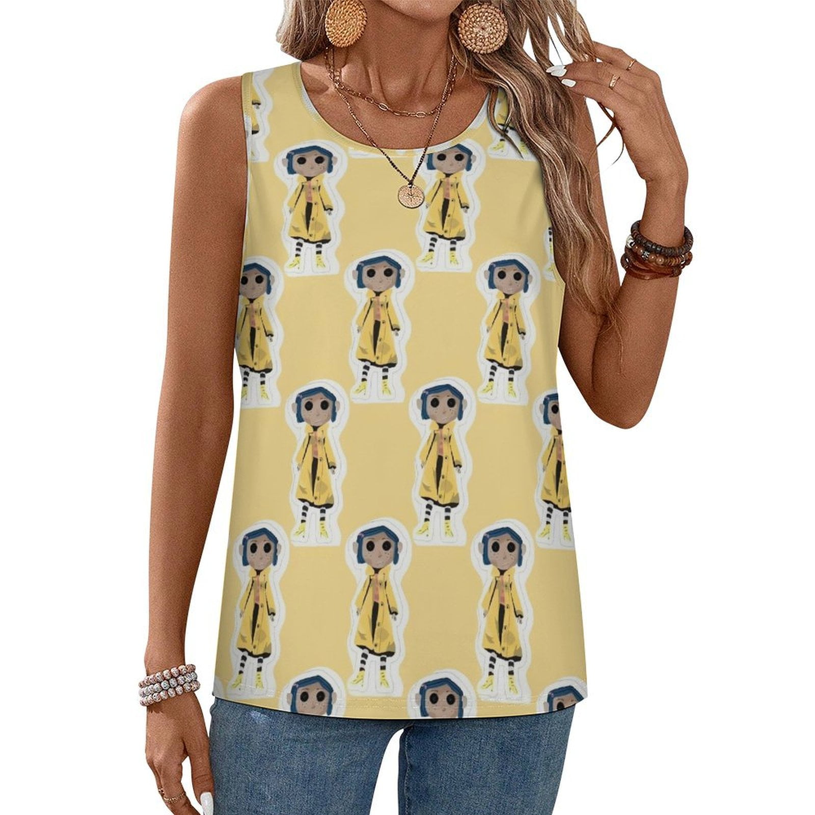 Coraline Cartoon Women's Sports Tank Top Sleeveless Top M - Walmart.com