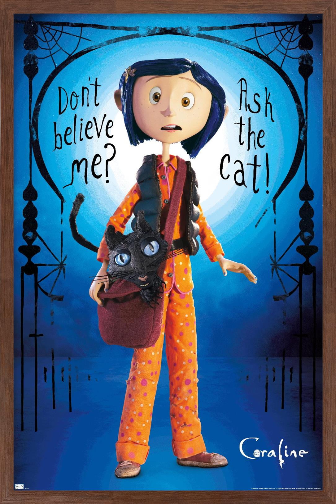 Coraline - Coraline And The Cat Wall Poster, 22.375" x 34" Framed ...