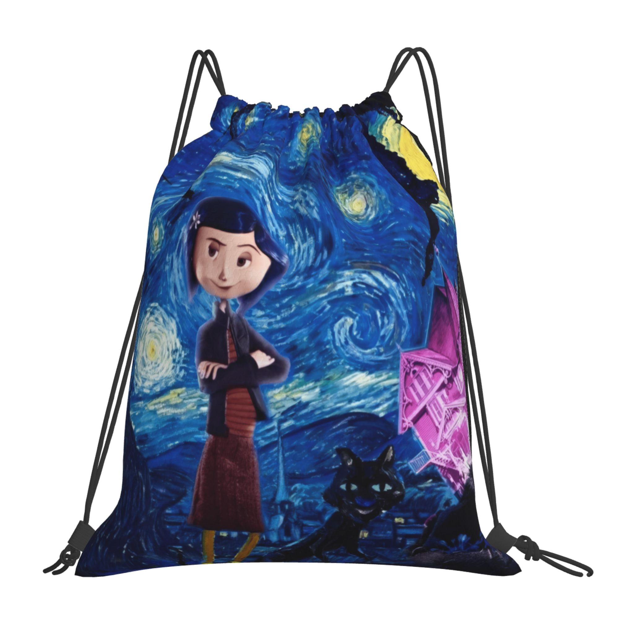 Coraline Drawstring Bags Gym Bag Travel Backpac Outdoor Portable ...