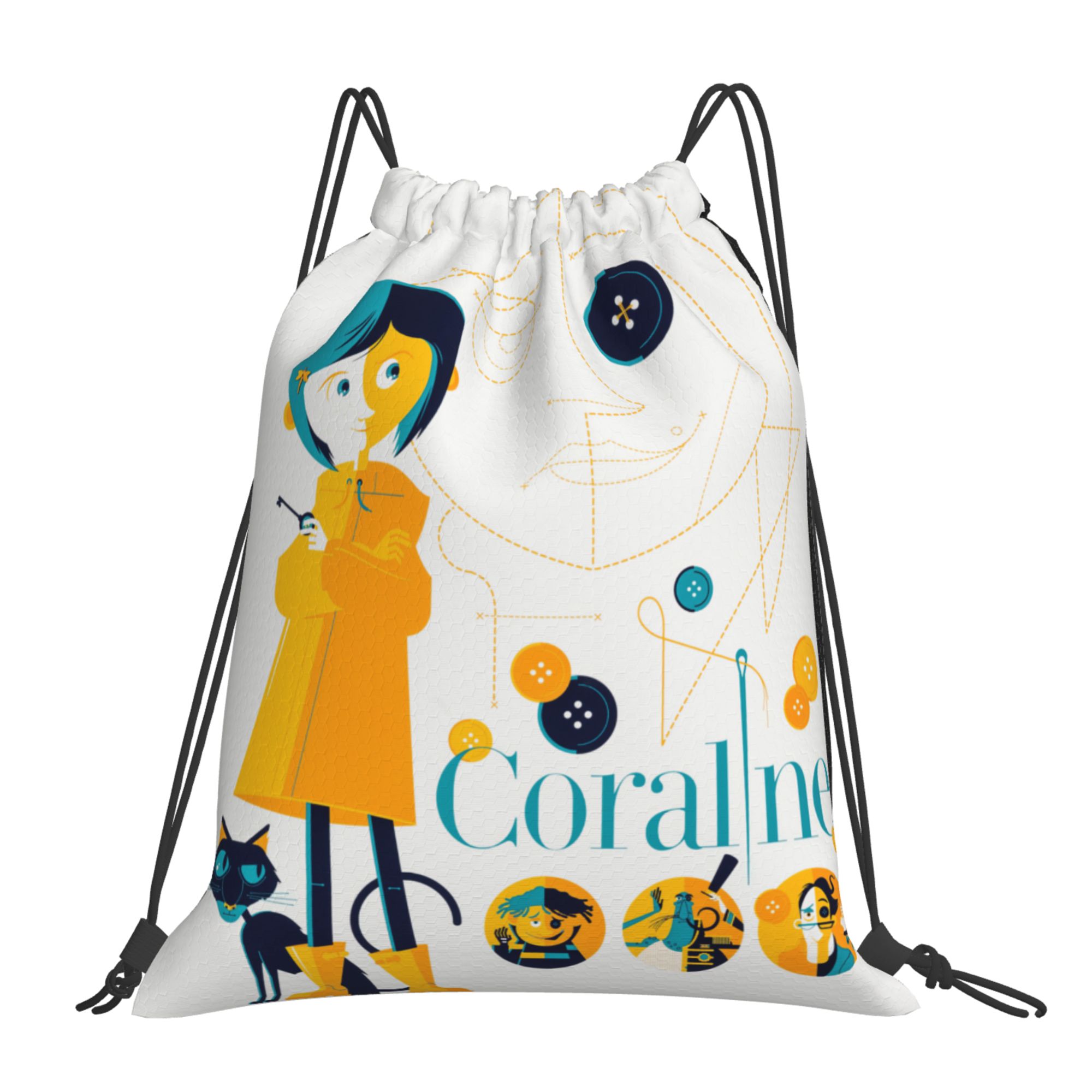 Coraline Drawstring Bags Gym Bag Travel Backpac Outdoor Portable ...