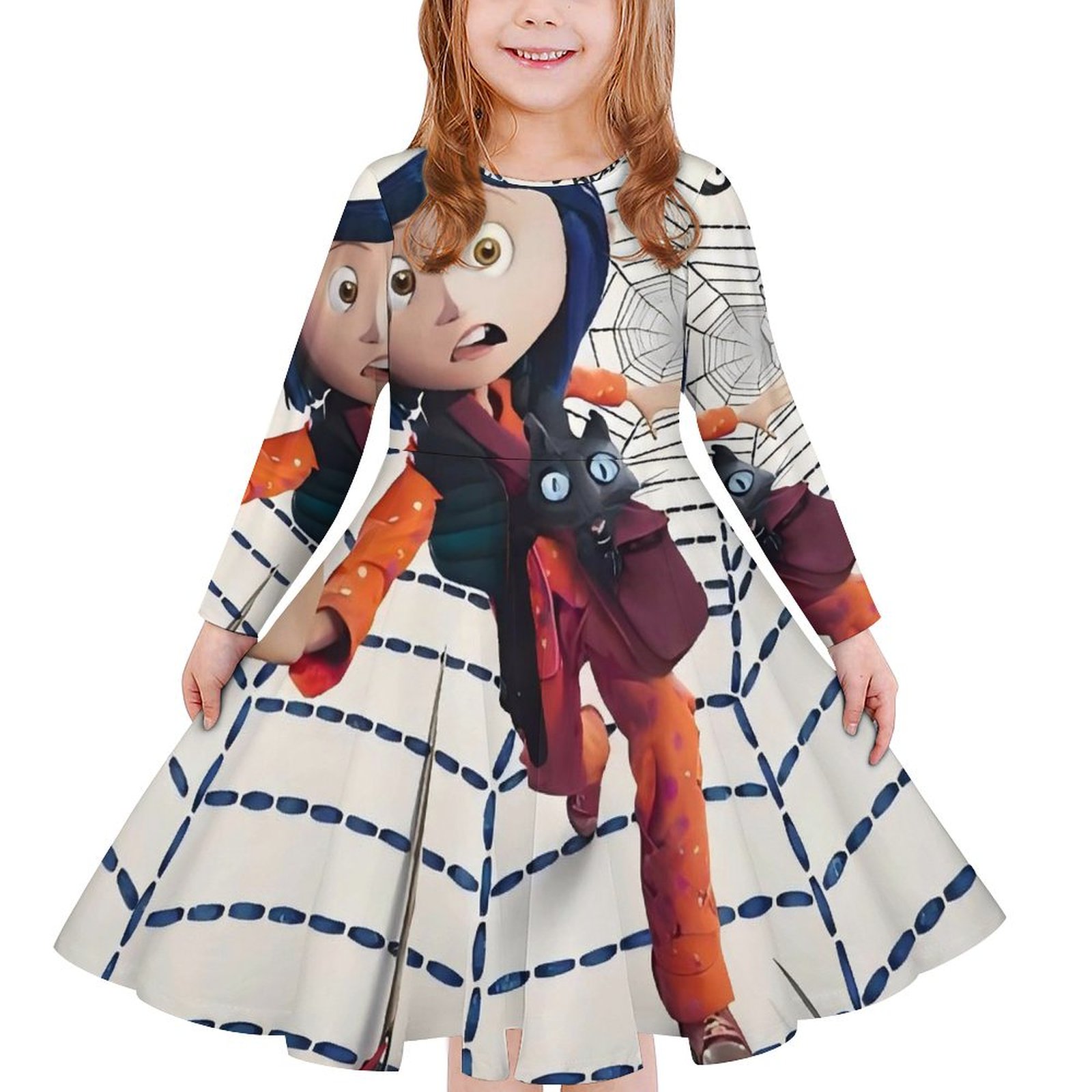 Coraline Girls long sleeve cartoon autumn and winter dress L - Walmart.com