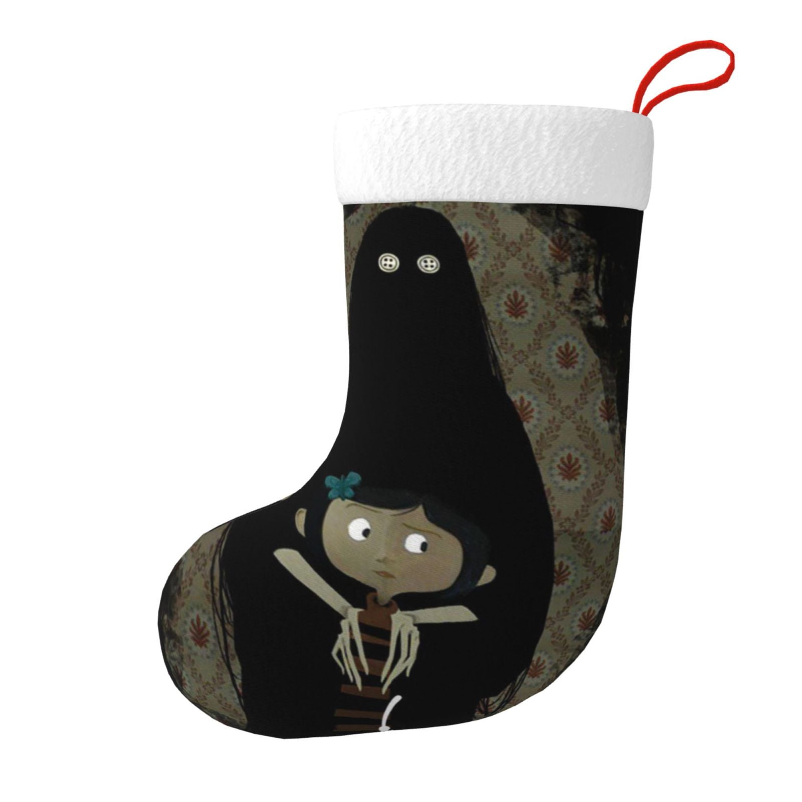 Coraline Horror Christmas Stocking Xmas Candy Gift Bag Fireplace ...