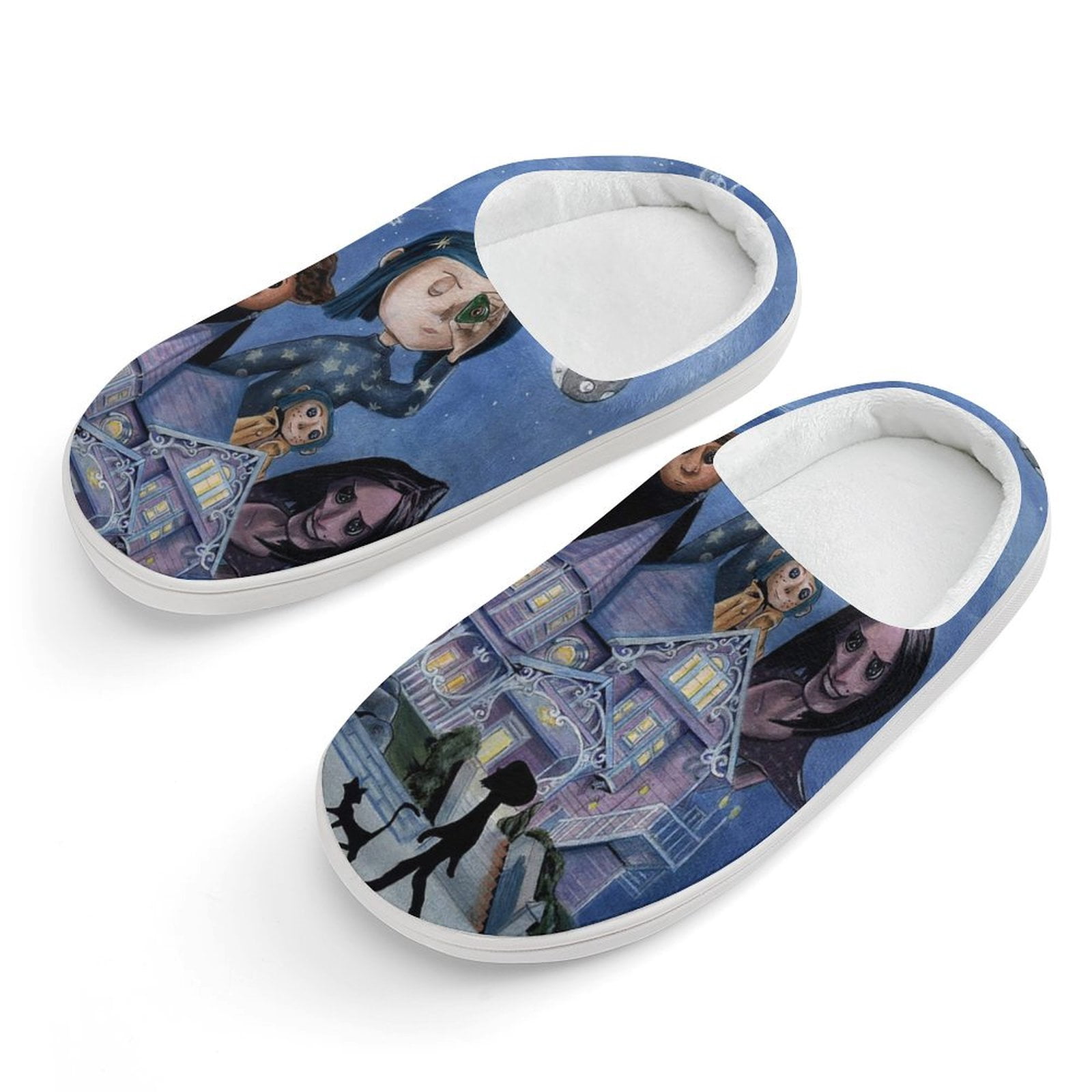 Coraline Horror Kids Cotton Slippers Slip-on Indoor Memory Foam House ...