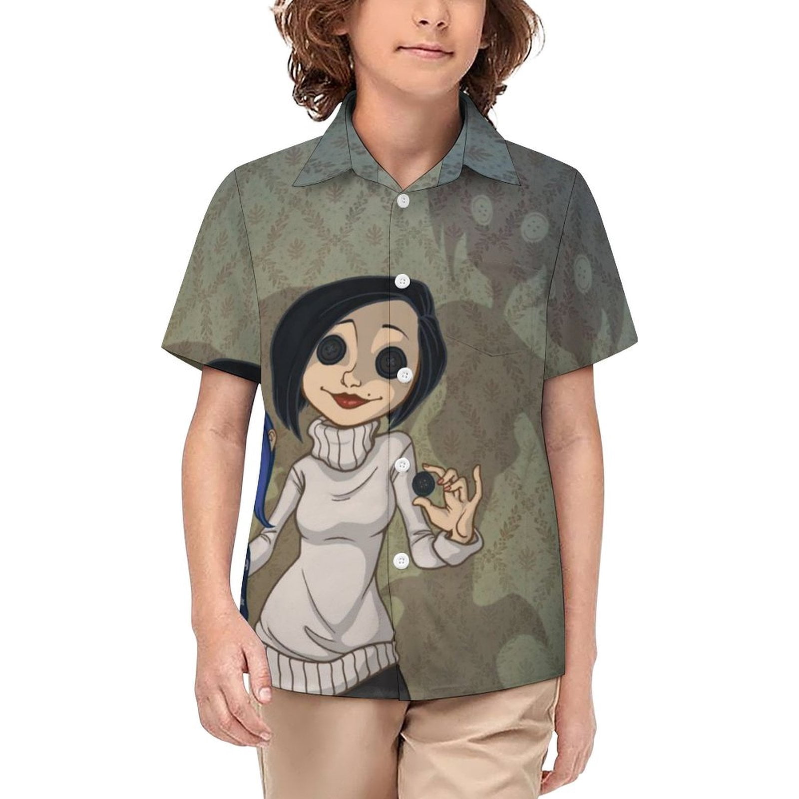 Coraline Kid's Short Sleeved Shirt Summer Daily Casual Button-Down ...