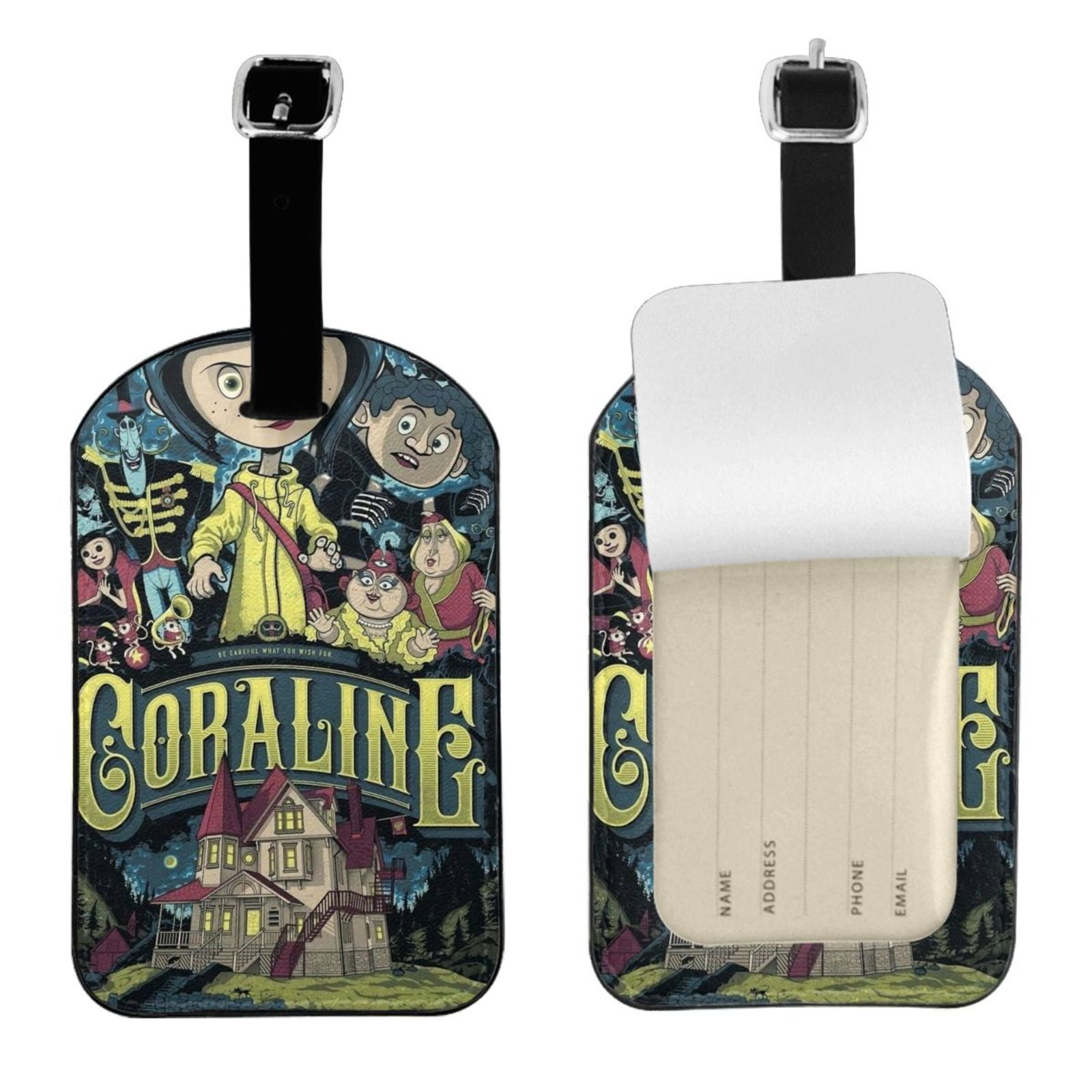 Coraline Leather luggage tags hang tags suitcases office work plates ...