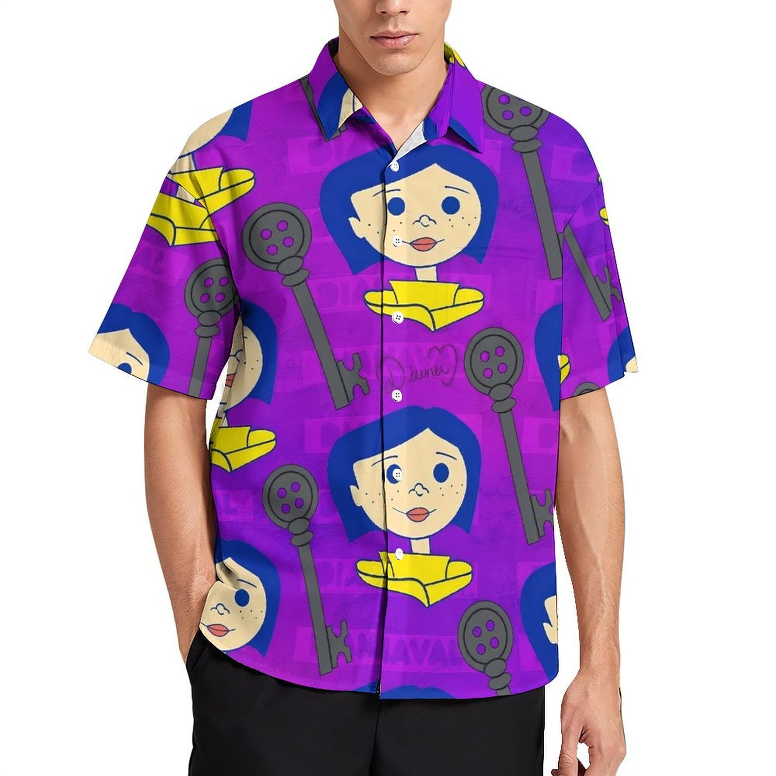 Coraline Men's Summer Shirts Short Sleeve Button-Down M - Walmart.com