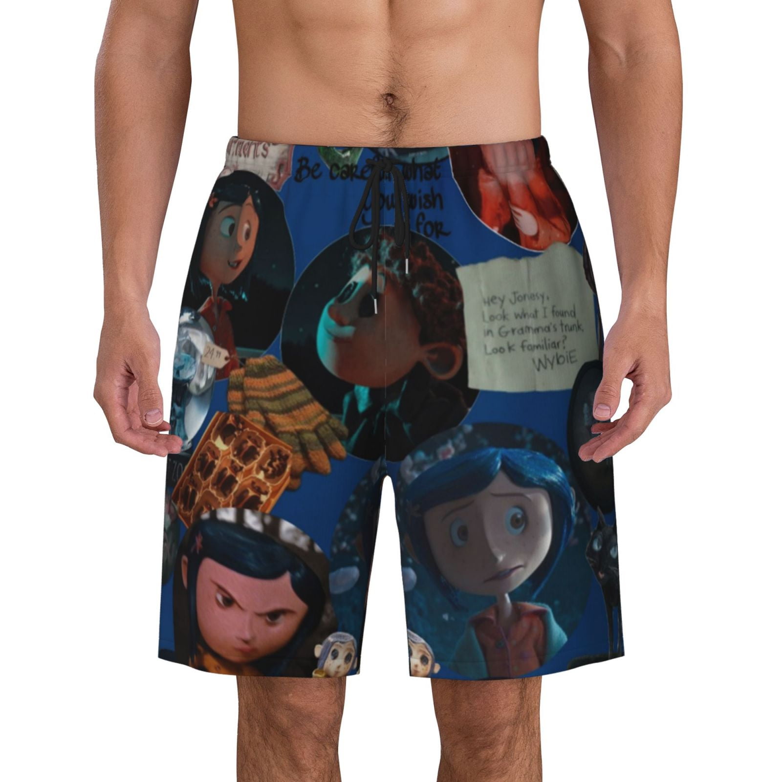 Coraline Mens Swim Trunks Quick Dry Board Shorts with Mesh Lining ...