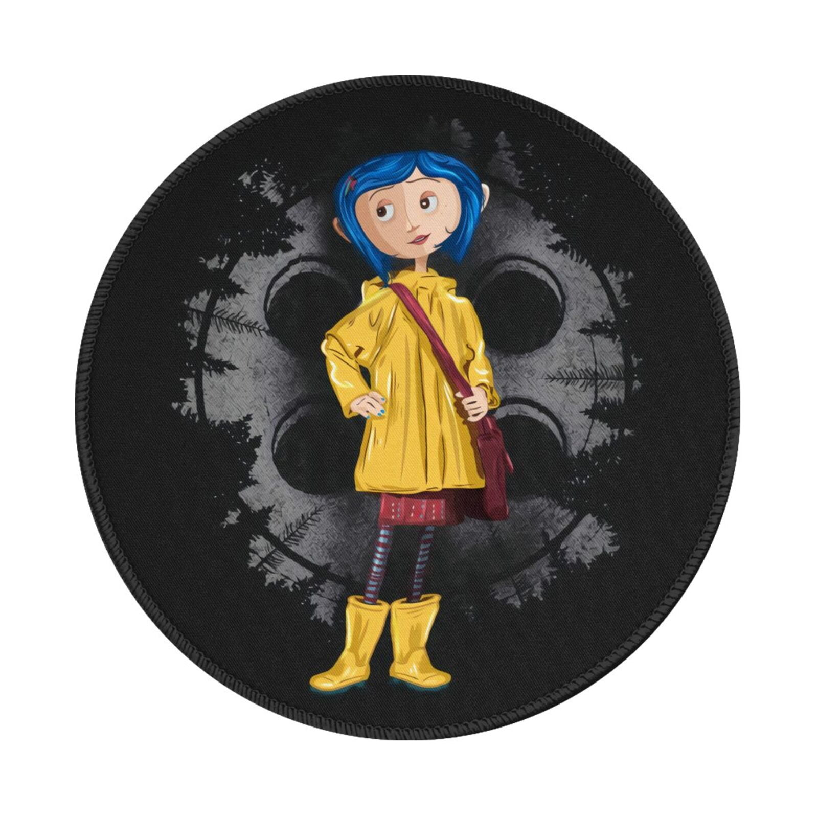Coraline Non-Slip Rubber Base Mouse Mat 8 Inch Round Mouse Pad With ...