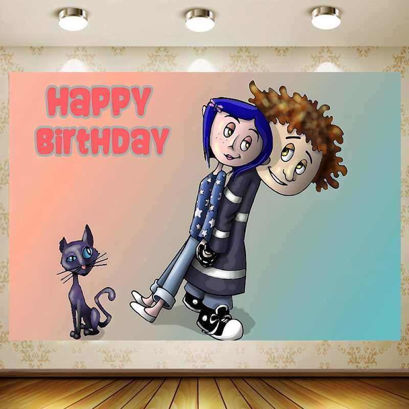 Coraline Party Supplies Decoration Backdrop Baby Shower Banner Kid ...