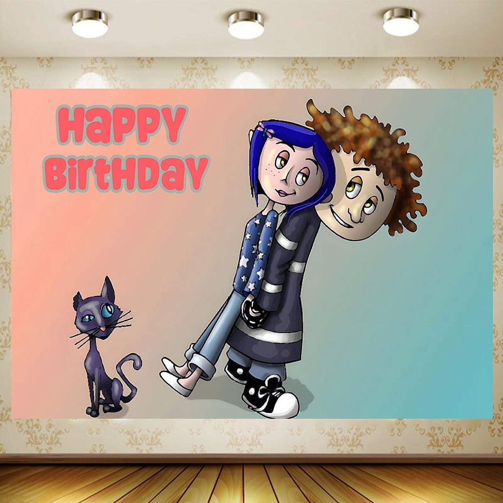 Coraline Party Supplies Decoration Backdrop Baby Shower Banner Kid ...