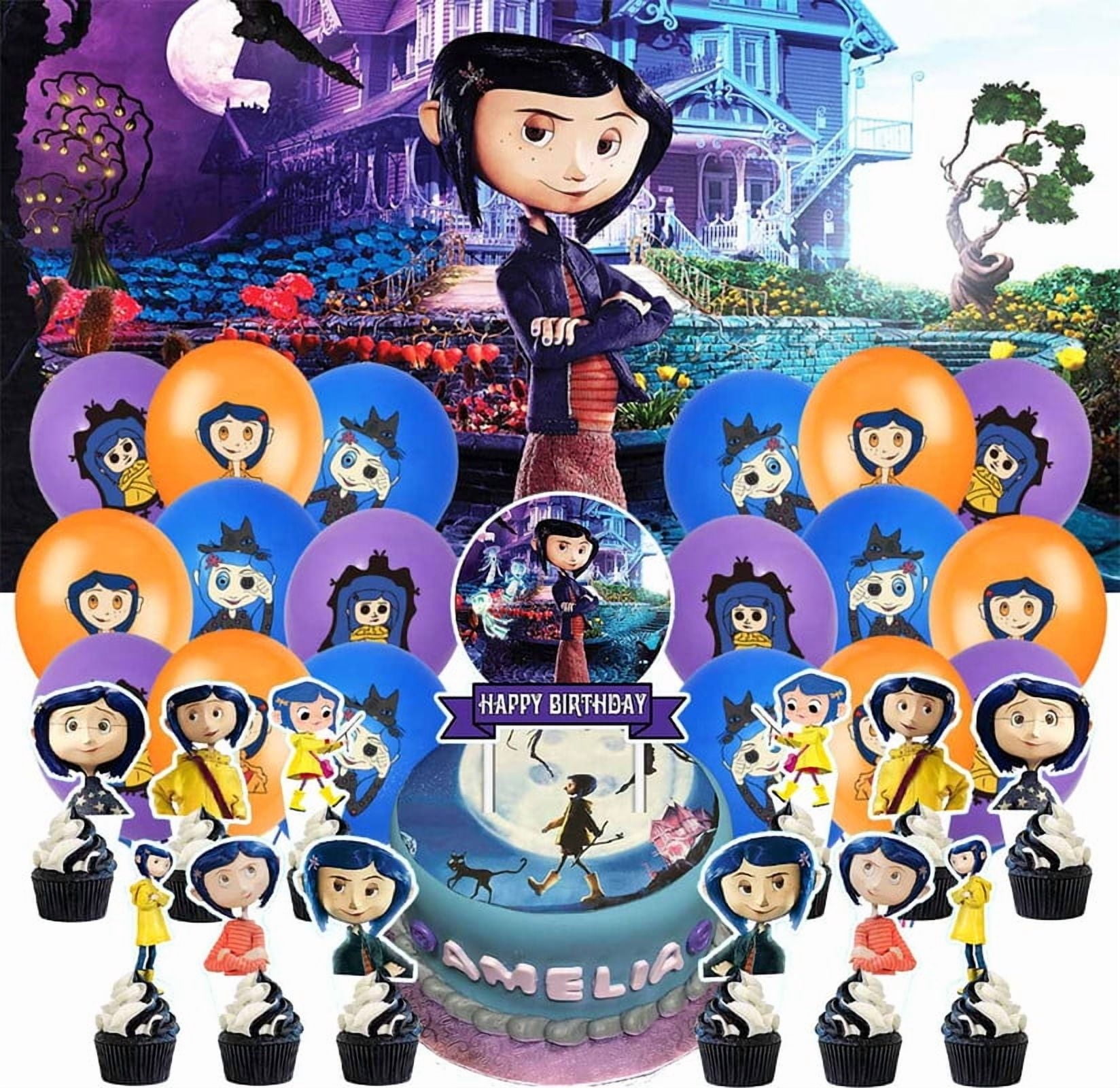 Coraline Party Supplies Kit Latex Balloons Birthday Decor Banner ...