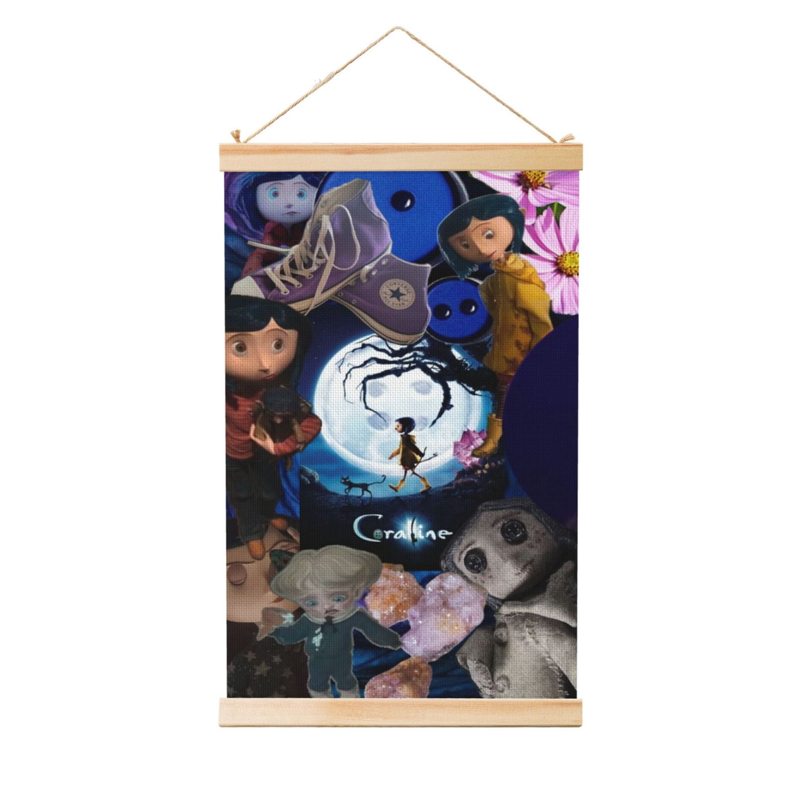 Coraline Poster Canvas Wooden Shaft Hanging Poster Home Decor ...