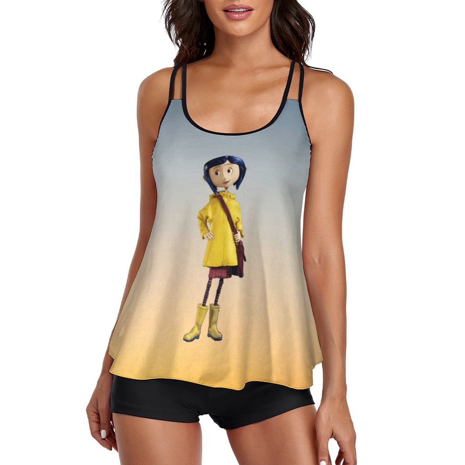 Coraline Story Women's Tankini Swimsuits Tank Tops Swimwear with Shorts ...