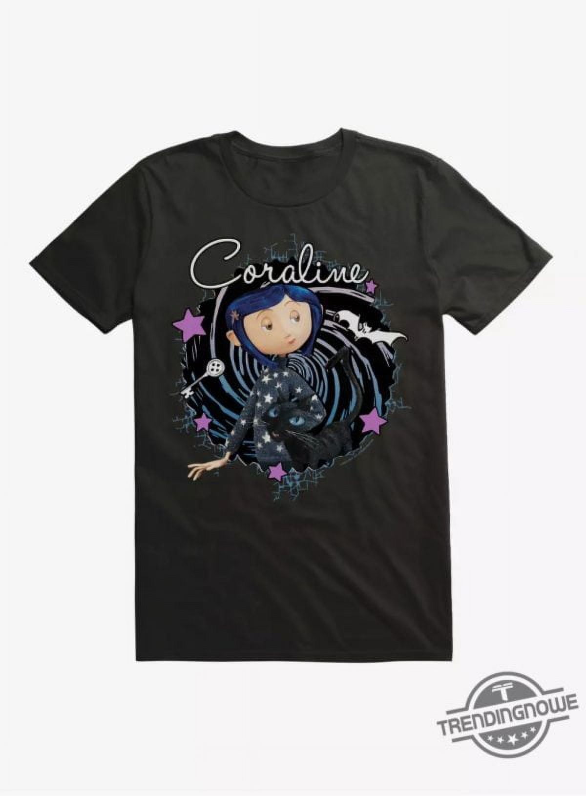 Coraline The Cat Swirl And Stars Shirt Coraline Shirt Walmart