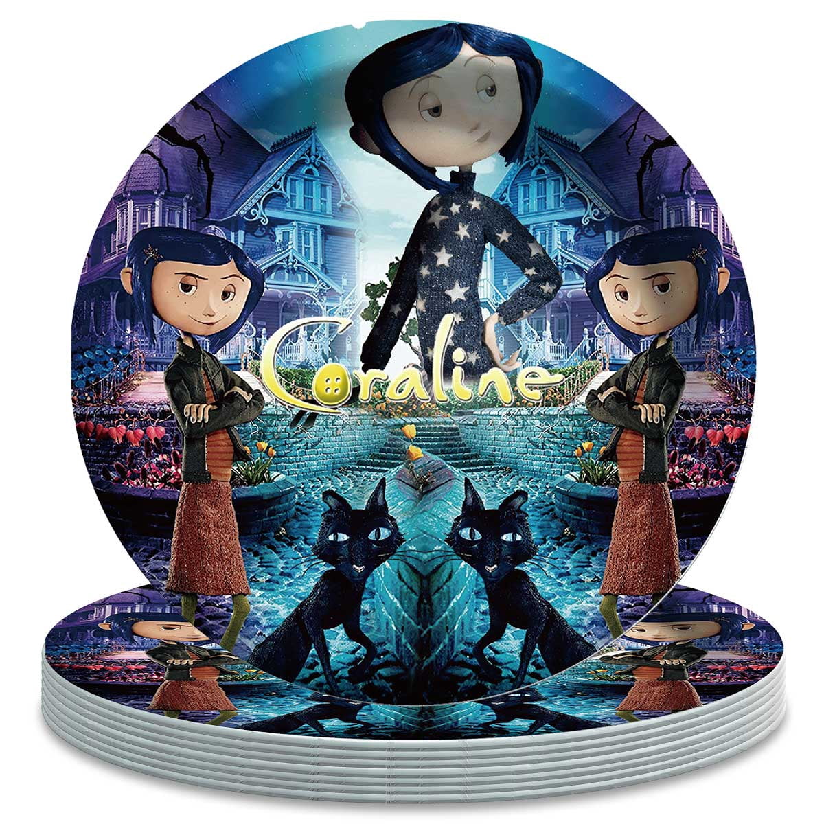 Coraline Themed Birthday Disposable Tableware - 7 Inch Paper Plates ...