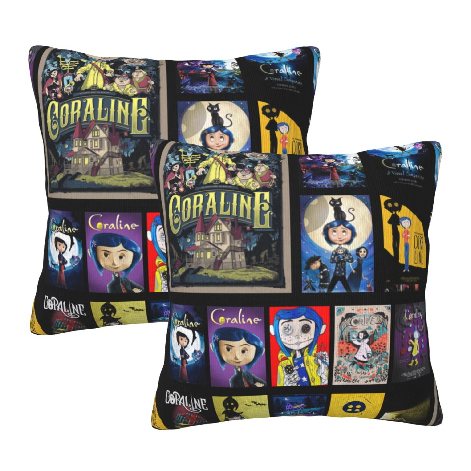 Coraline Throw Pillow Covers, Square Polyester Decor Pillow Covers Fall ...