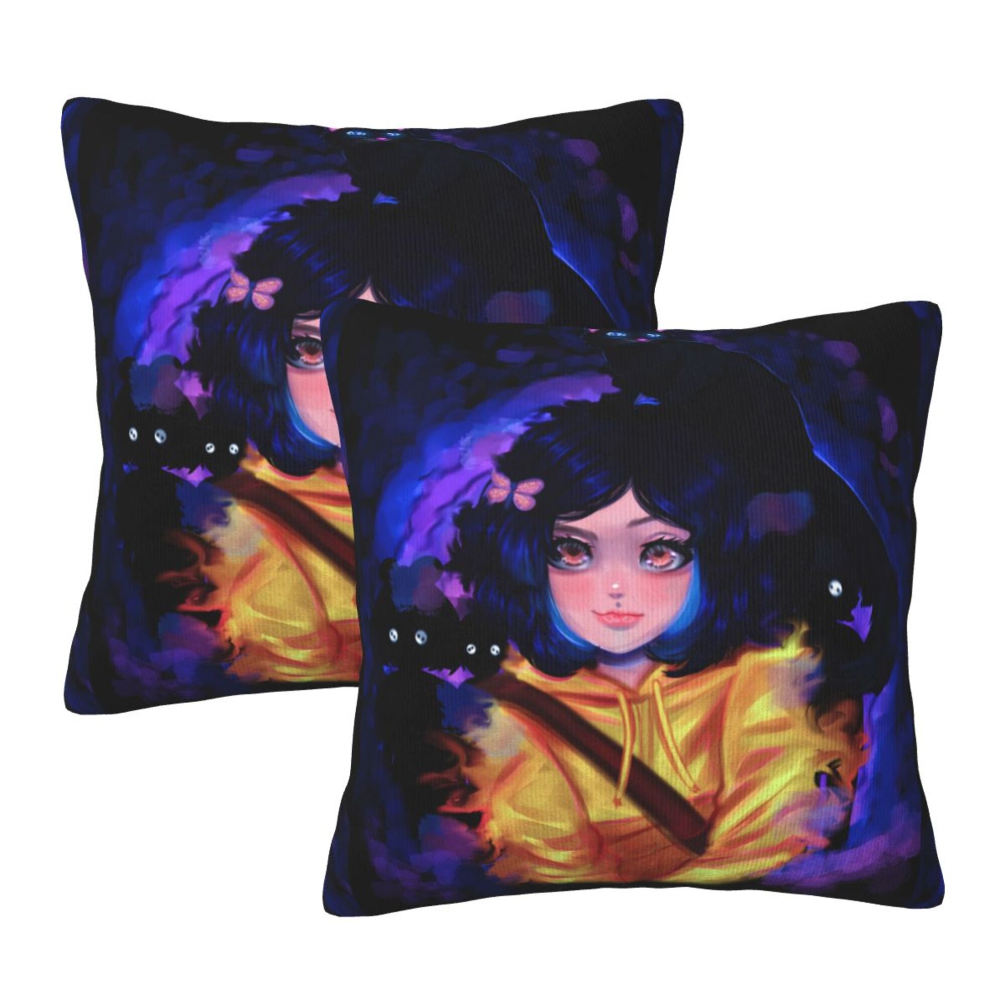 Coraline Throw Pillow Covers, Square Polyester Decor Pillow Covers Fall ...
