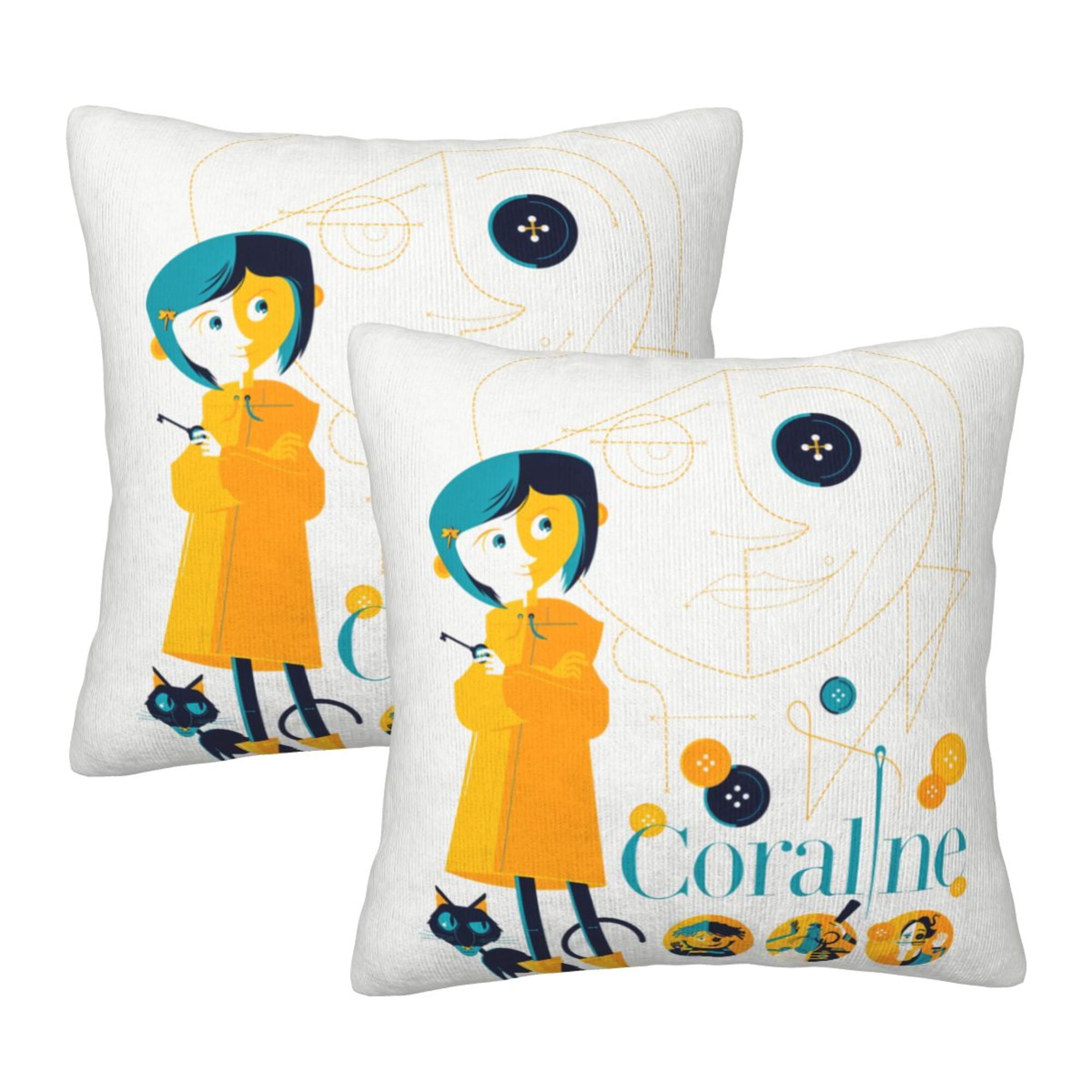 Coraline Throw Pillow Covers, Square Polyester Decor Pillow Covers Fall ...