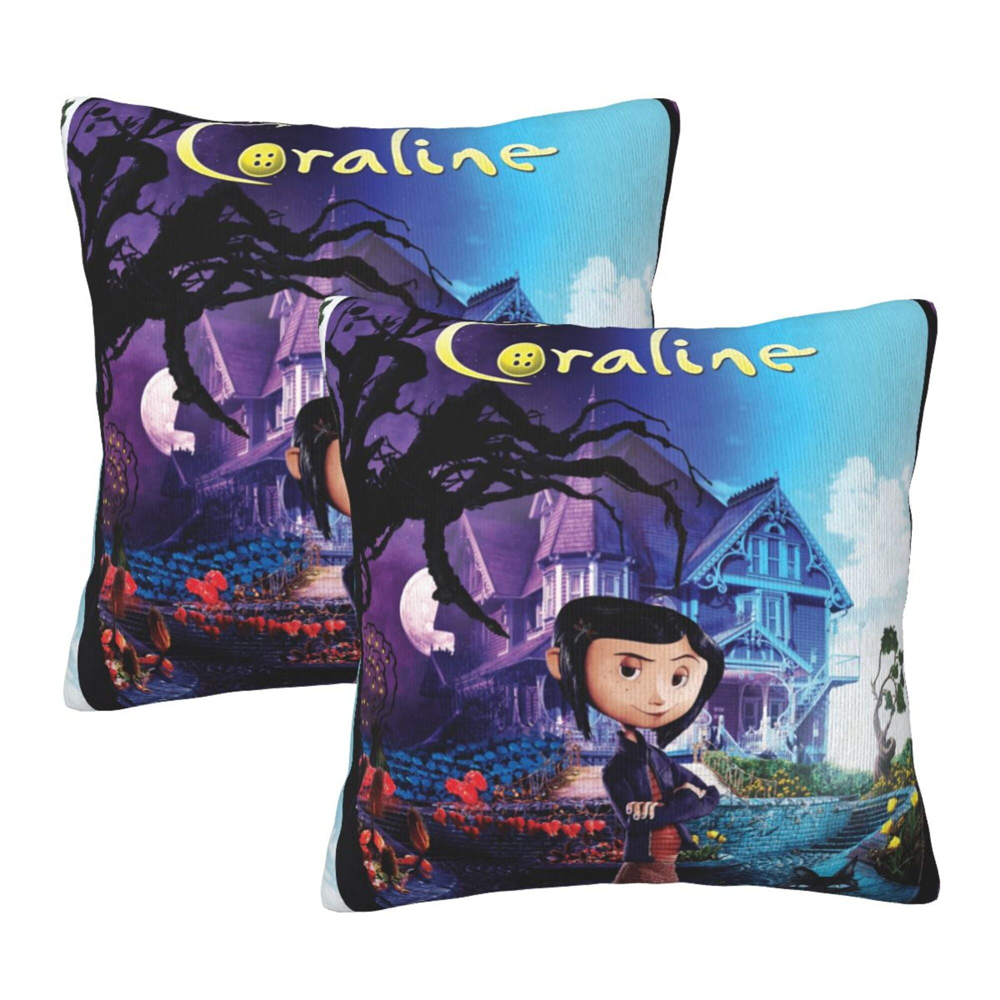 Coraline Throw Pillow Covers, Square Polyester Decor Pillow Covers Fall ...