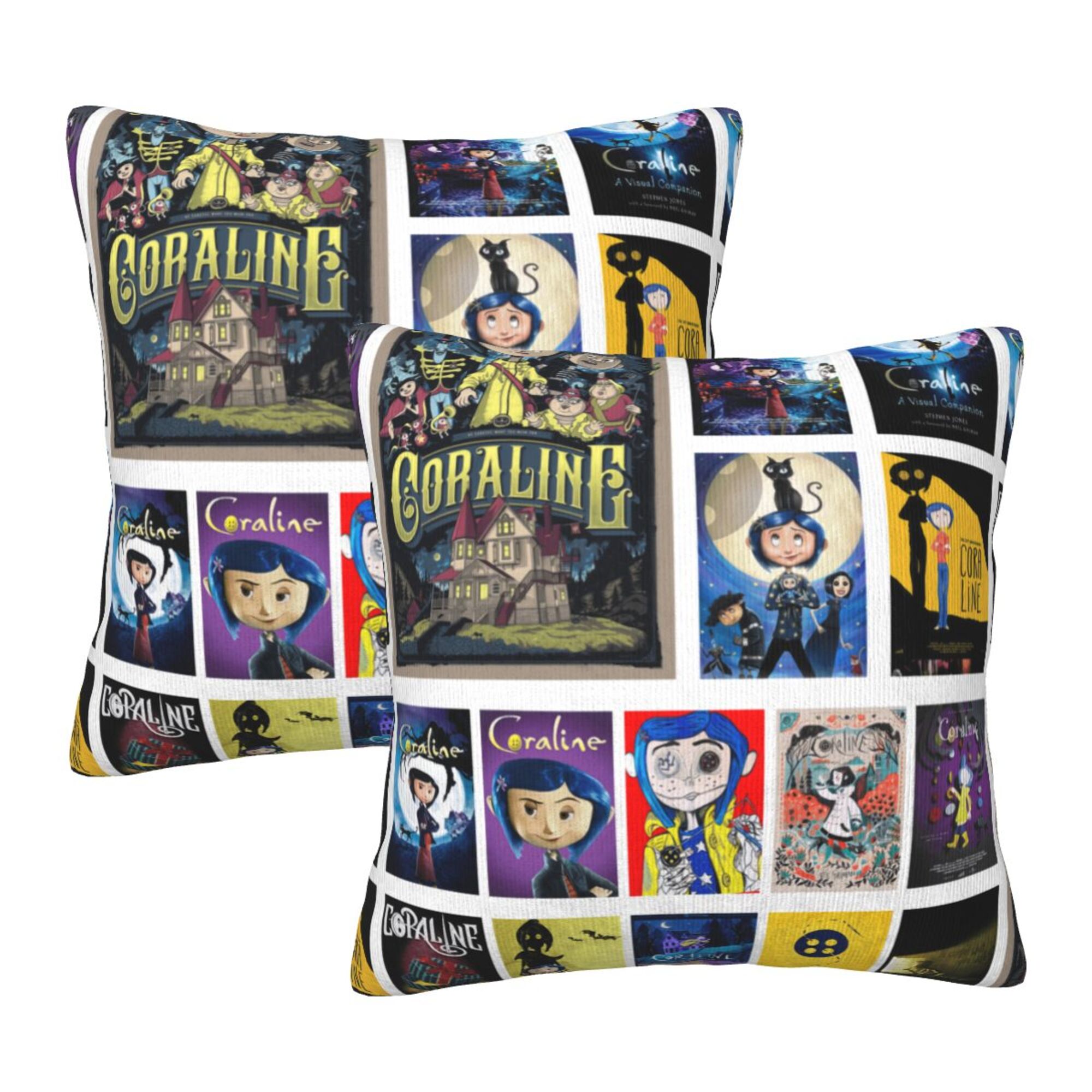 Coraline Throw Pillow Covers, Square Polyester Decor Pillow Covers Fall ...