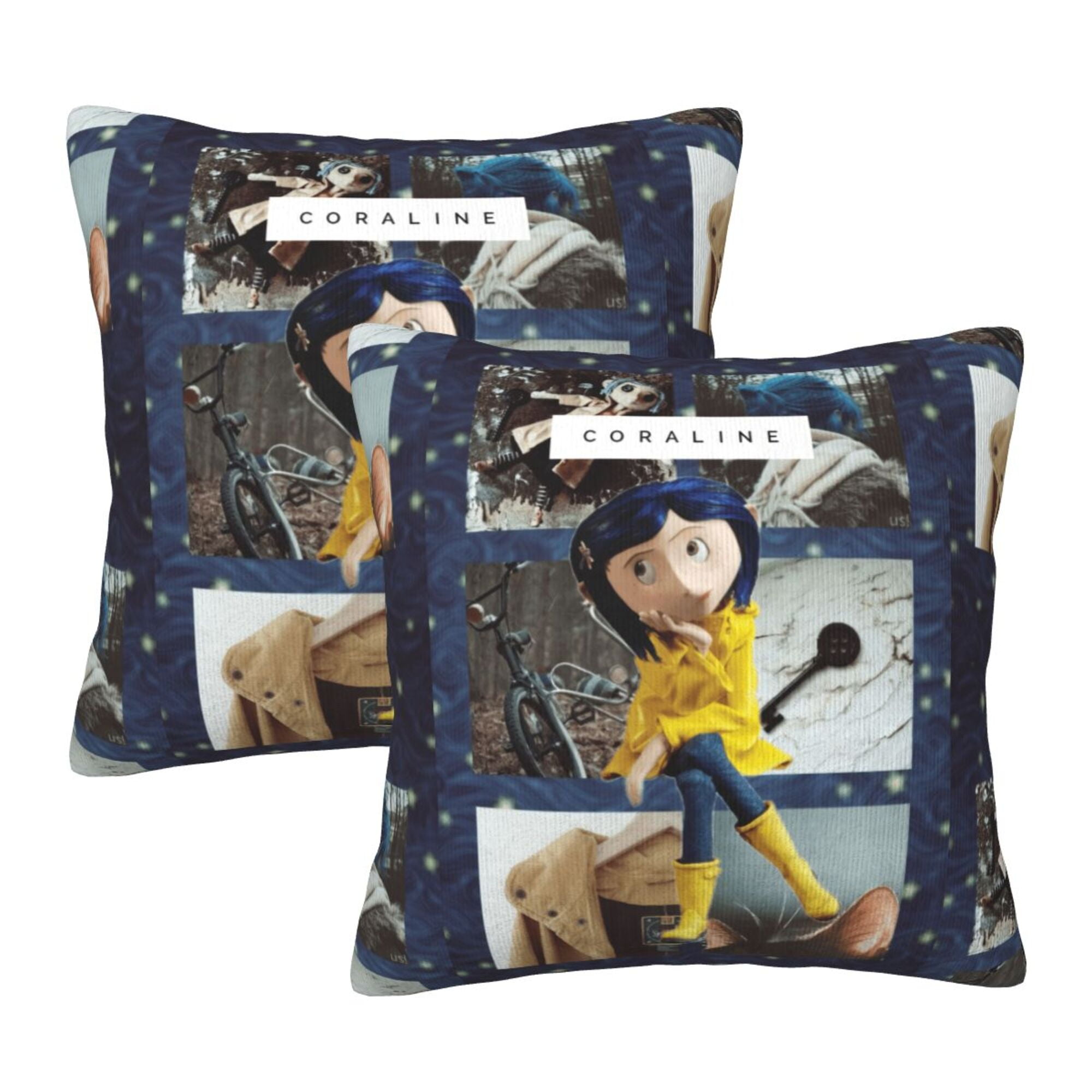 Coraline Throw Pillow Covers, Square Polyester Decor Pillow Covers Fall ...